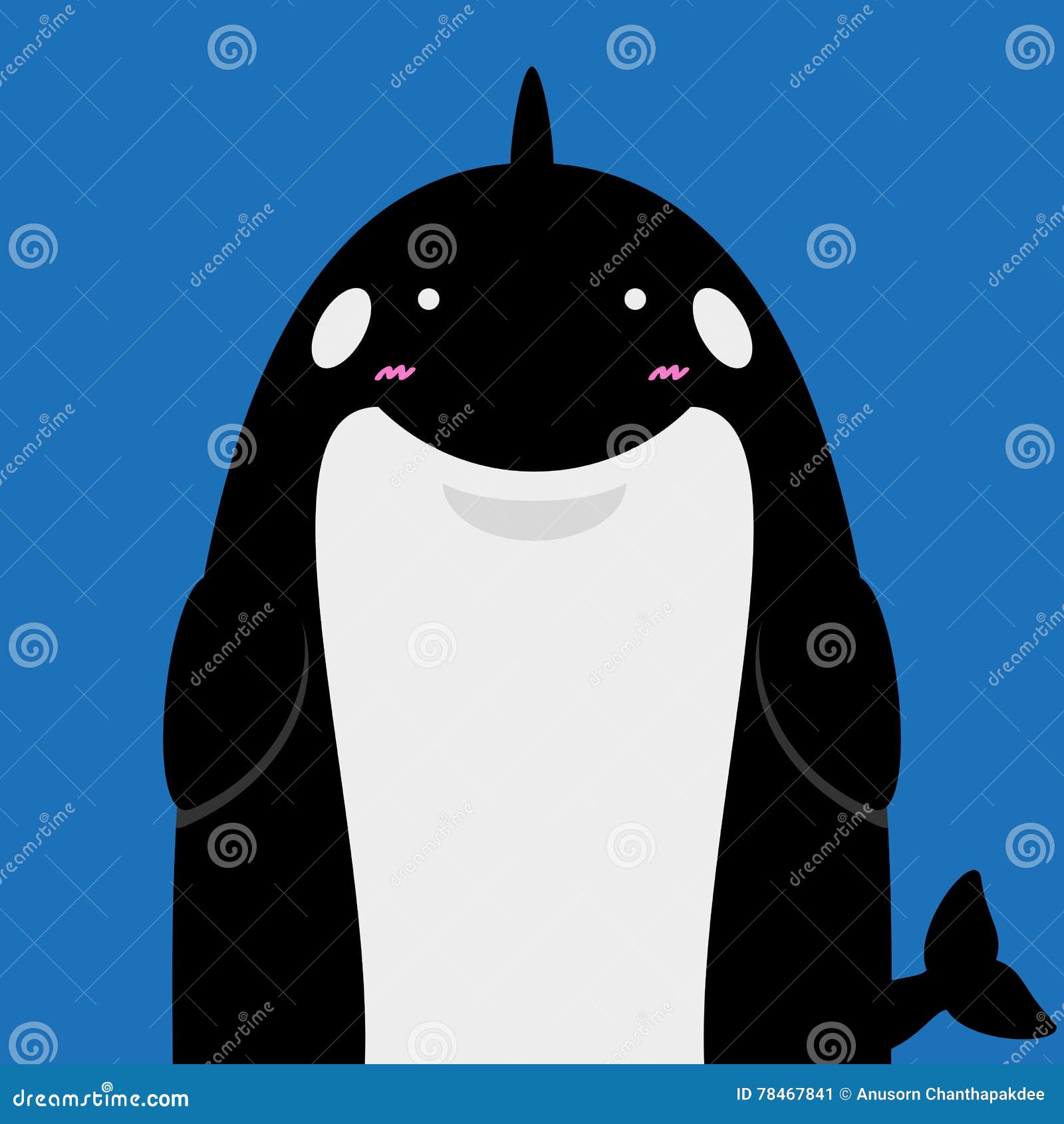 Cute Big Fat Killer Whale Orca Stock Vector - Illustration of graphic ...
