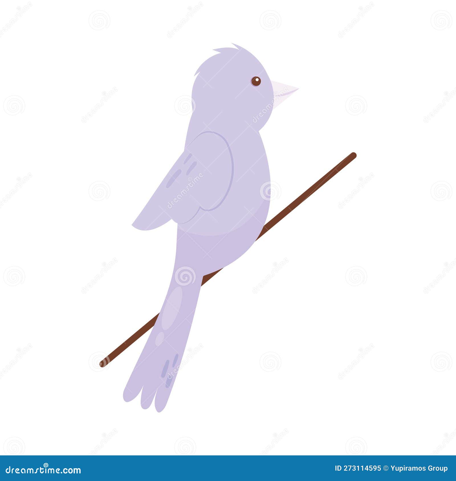Cute bird on branch stock vector. Illustration of bird - 273114595