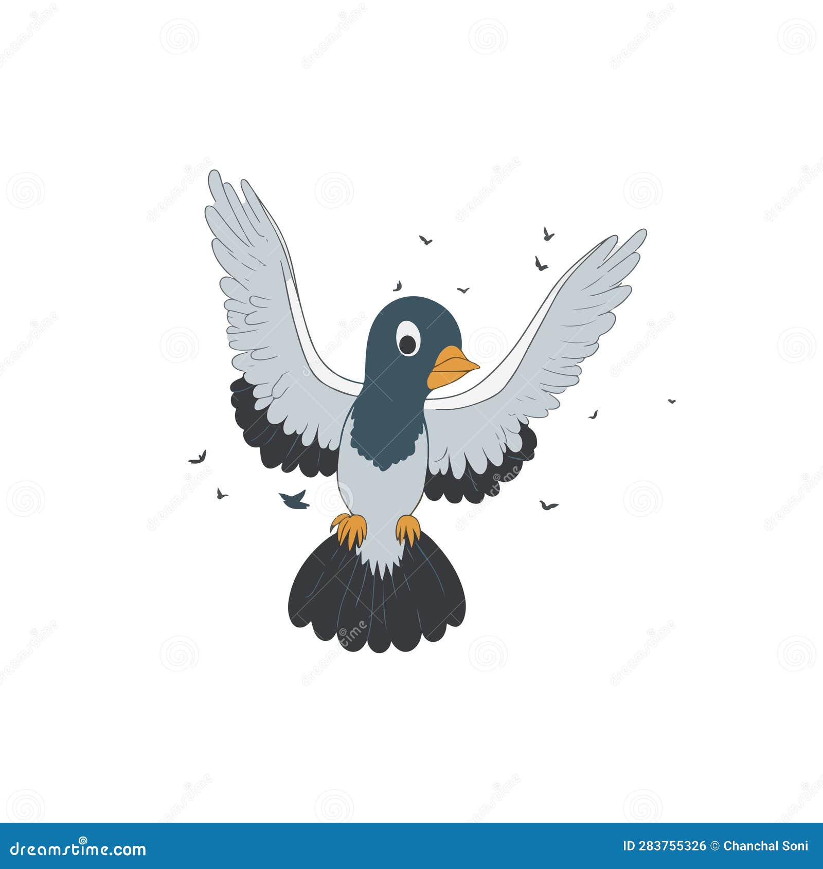 Cute Bird Cartoon Vector Design Stock Illustration - Illustration of ...