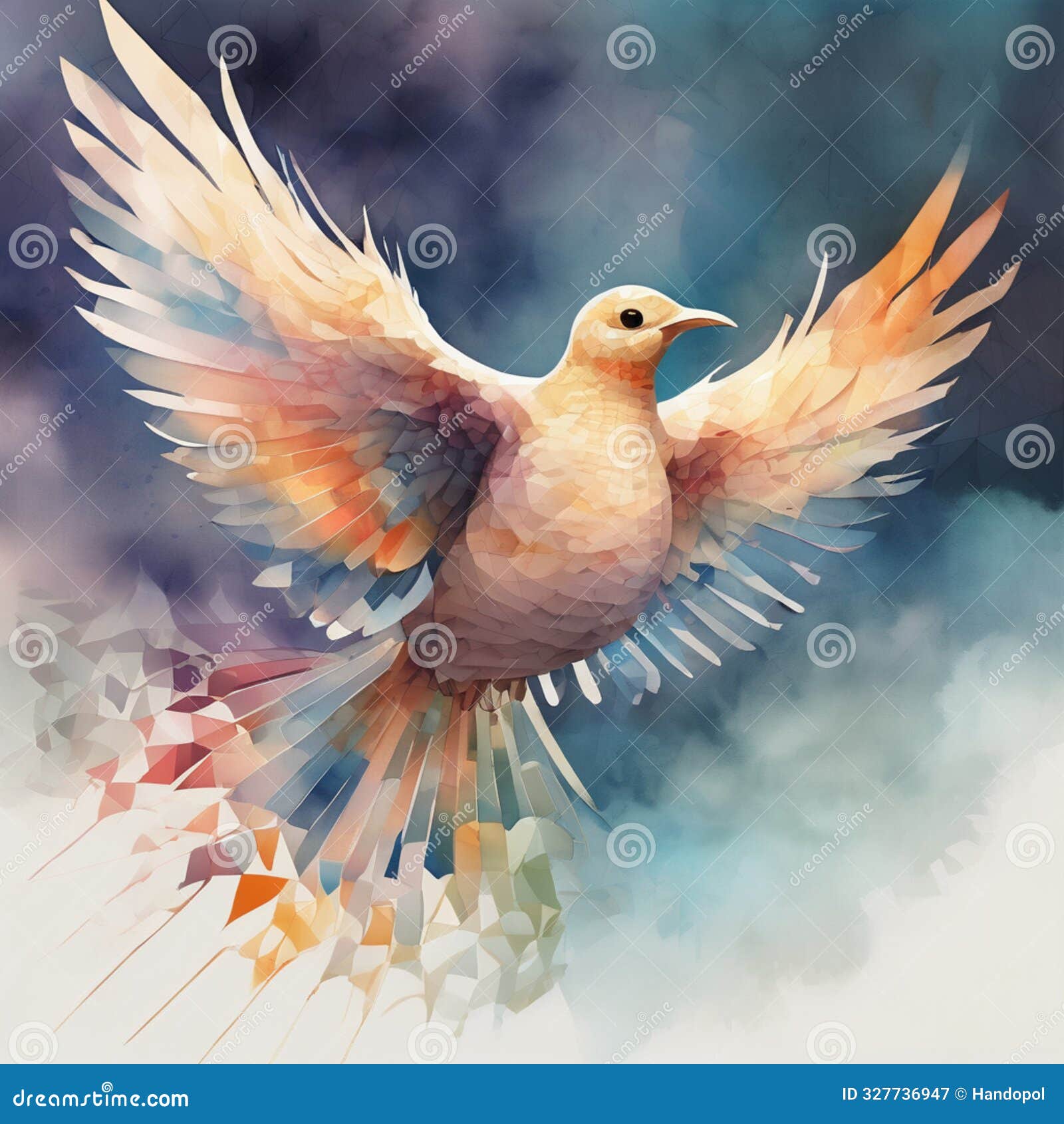 Cute Bird in Flight Created by Artificial Intelligence Stock Image ...