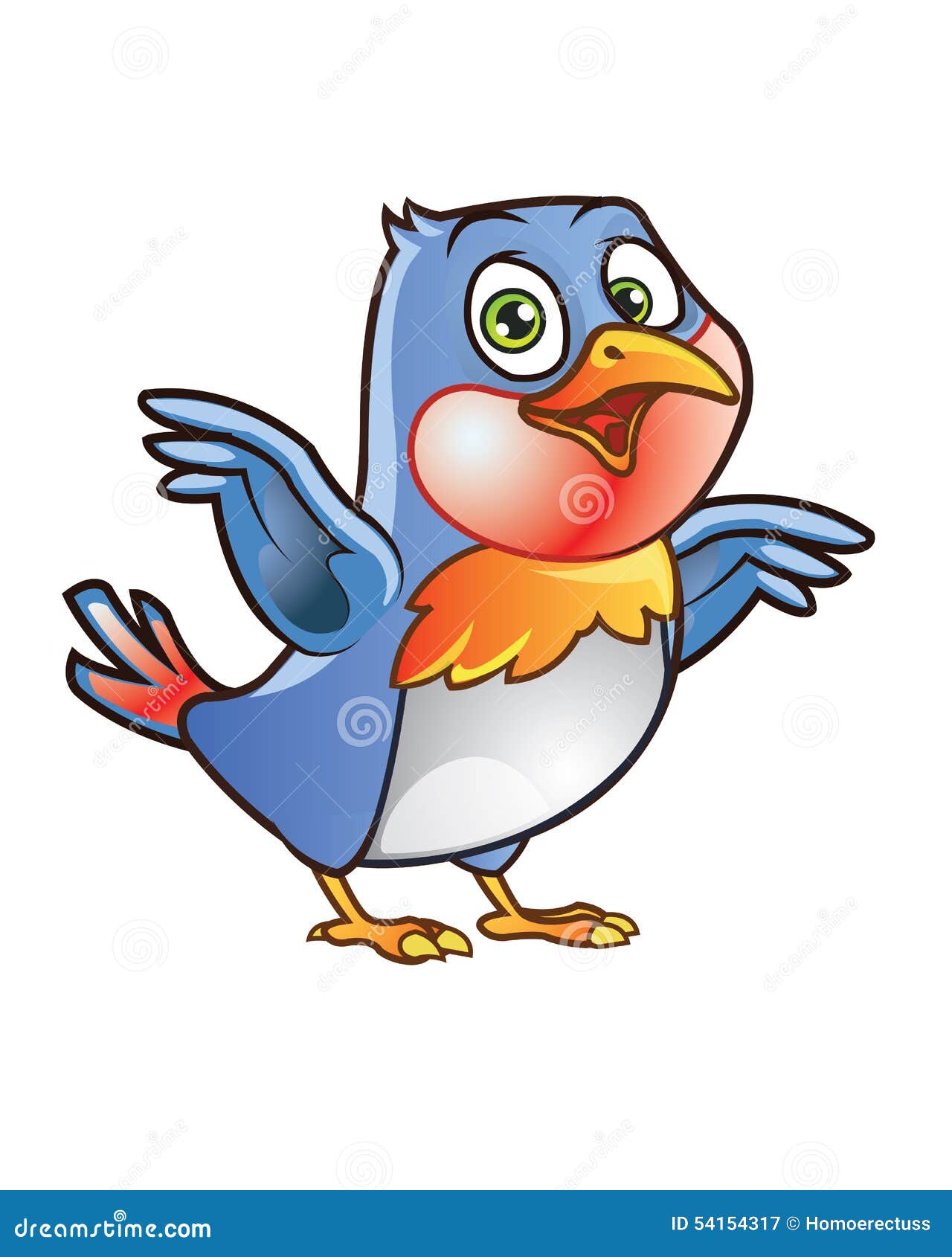 Cute Bird Mascot stock vector. Illustration of cartoon - 54154317