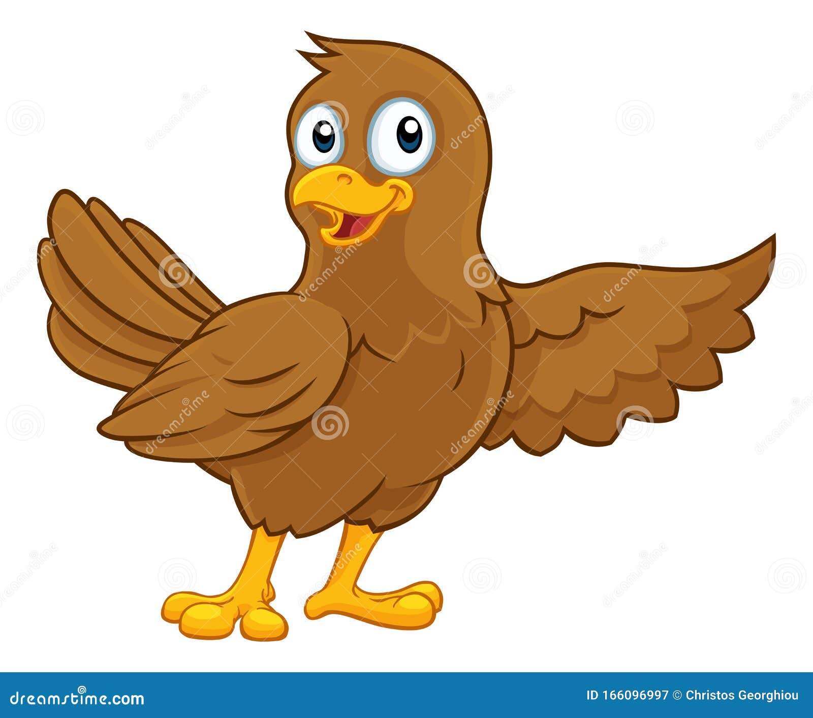 Cute Bird Pointing Cartoon Character Stock Vector - Illustration of ...