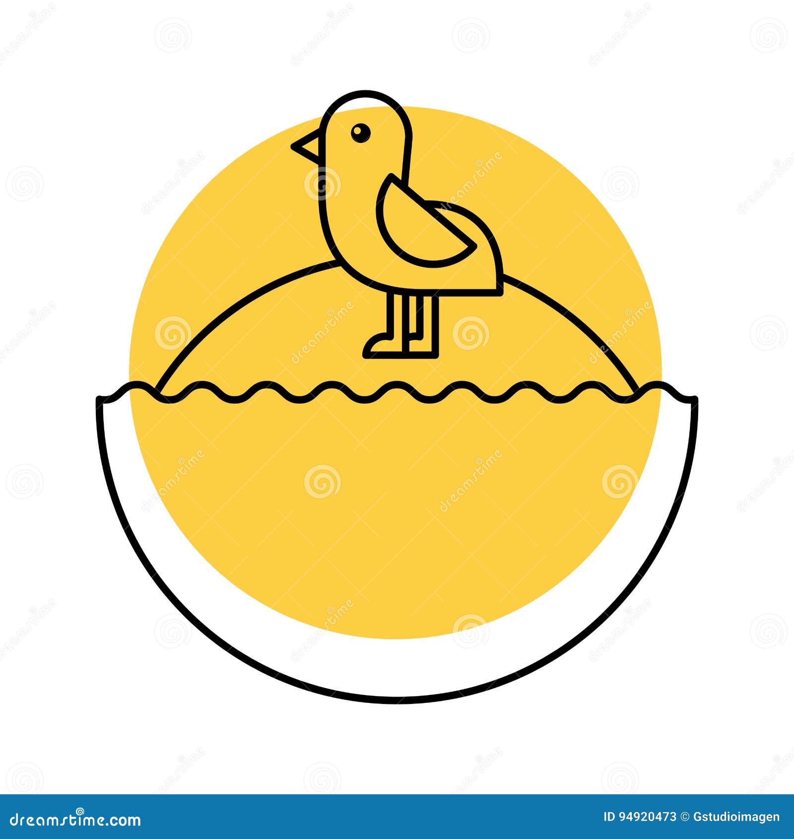 Cute bird sea icon stock vector. Illustration of cartoon - 94920473