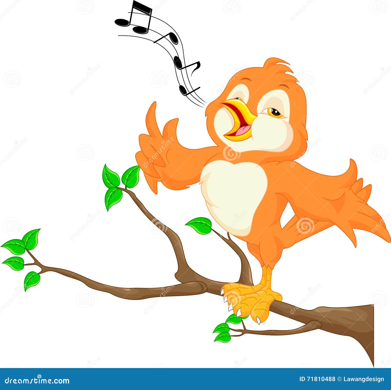 Cute Cartoon Birds Singing