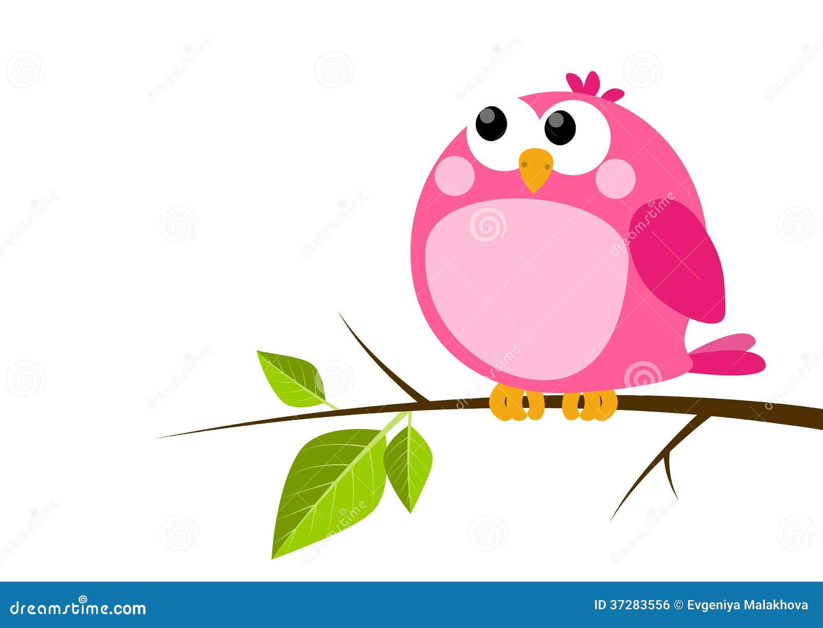Cute bird on spring branch stock vector. Illustration of branch - 37283556