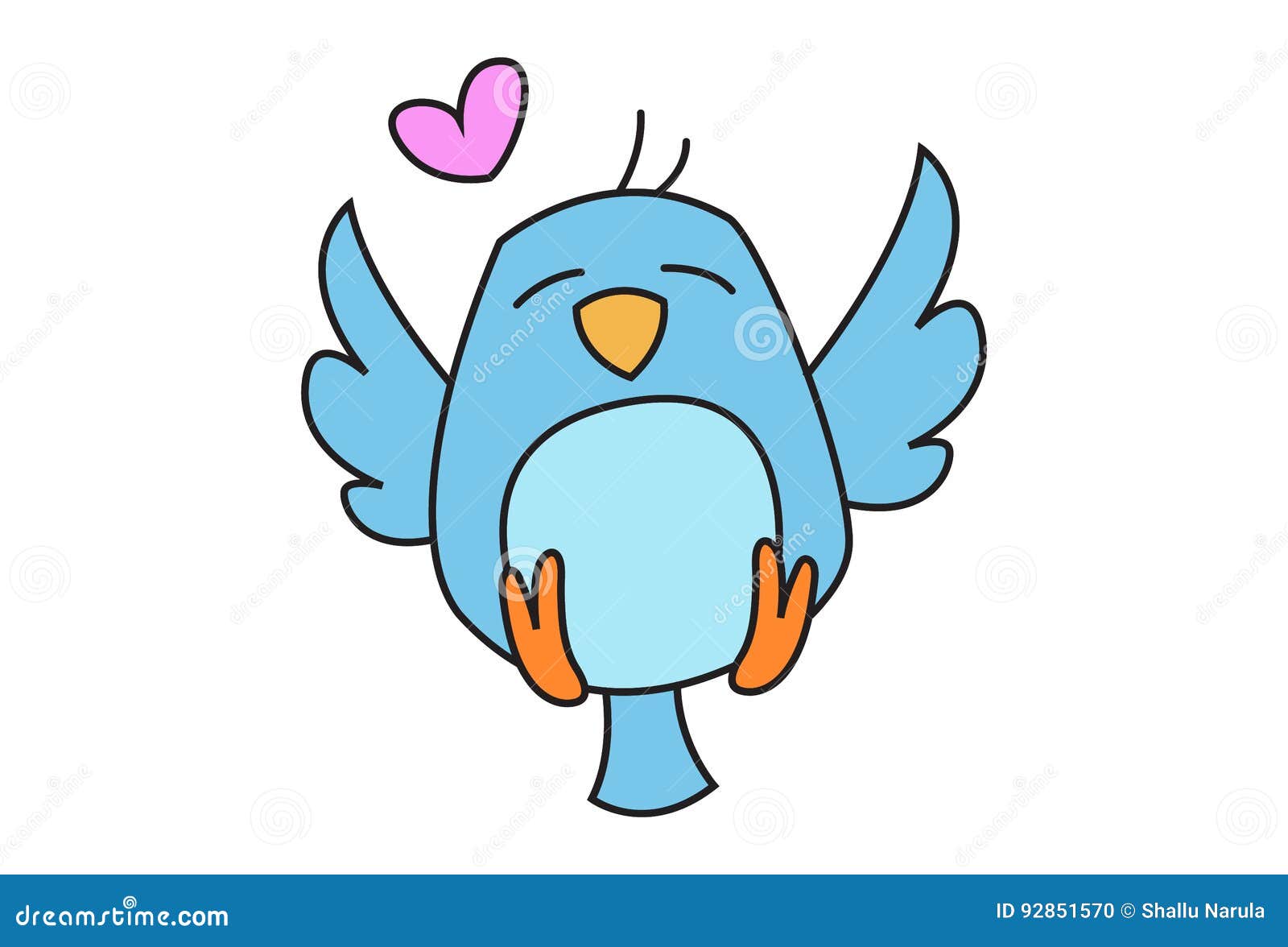 Cute Birdie stock illustration. Illustration of draw - 92851570