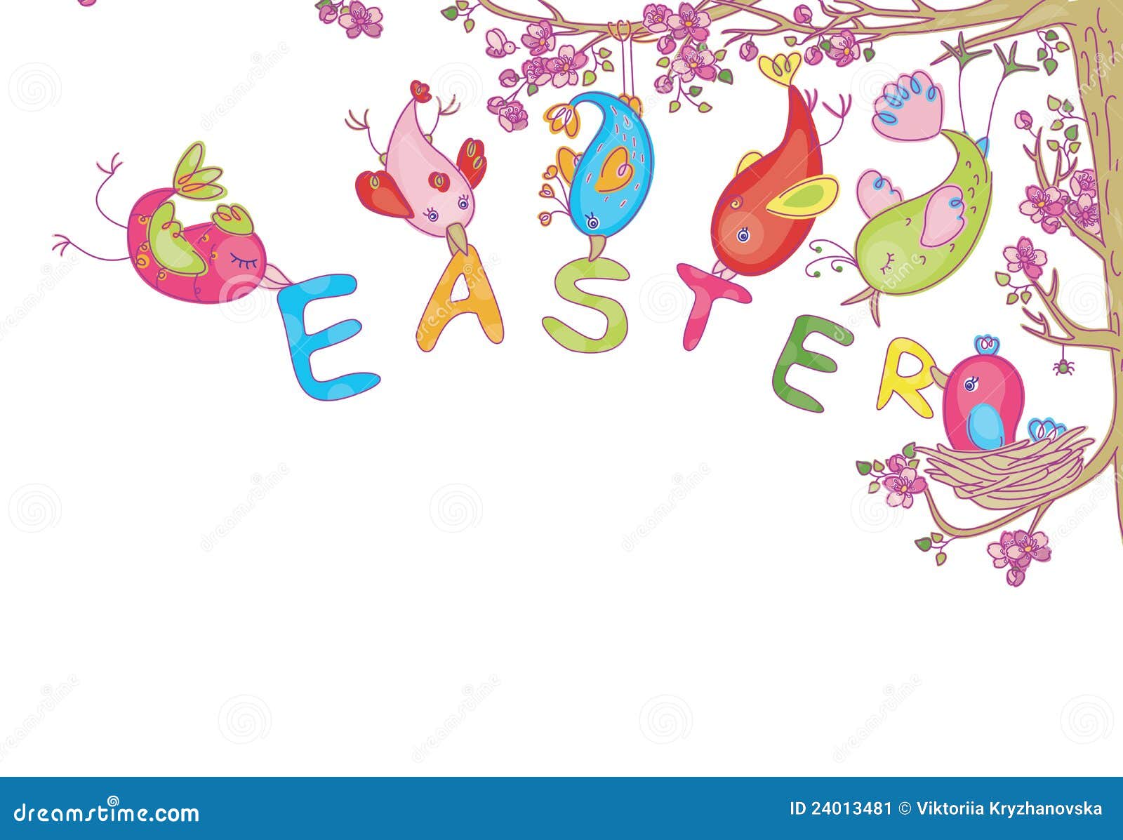 Cute birds for Easters stock vector. Illustration of vector - 24013481