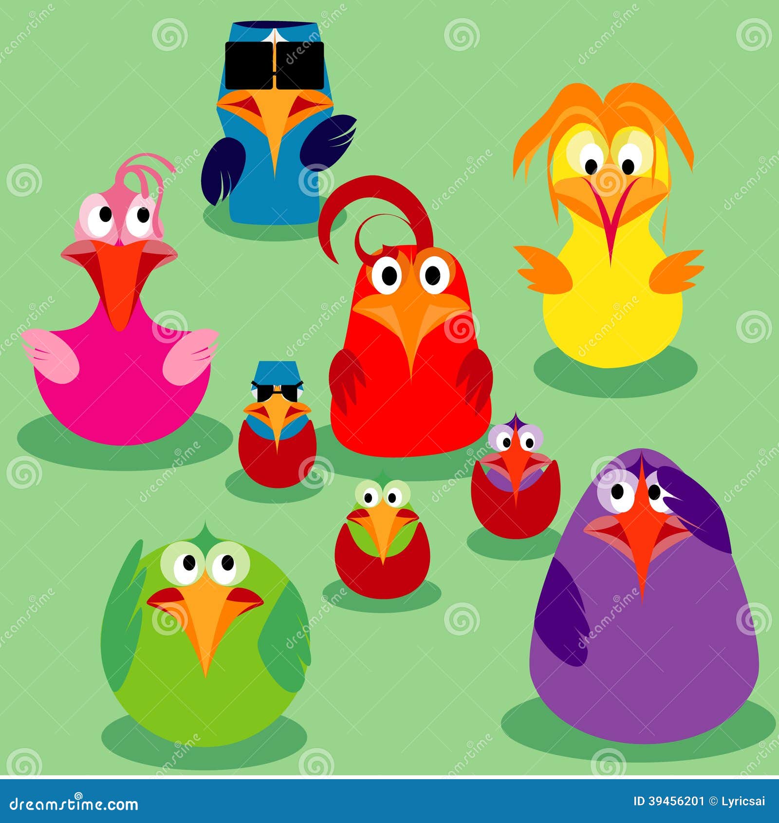 Cute birds, family issues. stock vector. Illustration of domestic ...