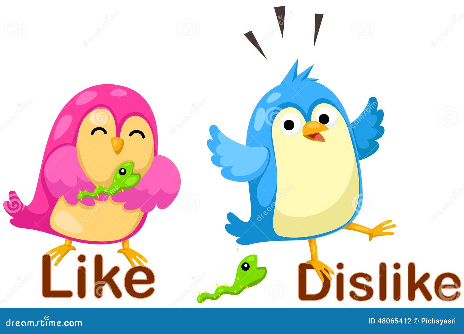 Cute Birds with Opposite Words Stock Vector - Illustration of object ...