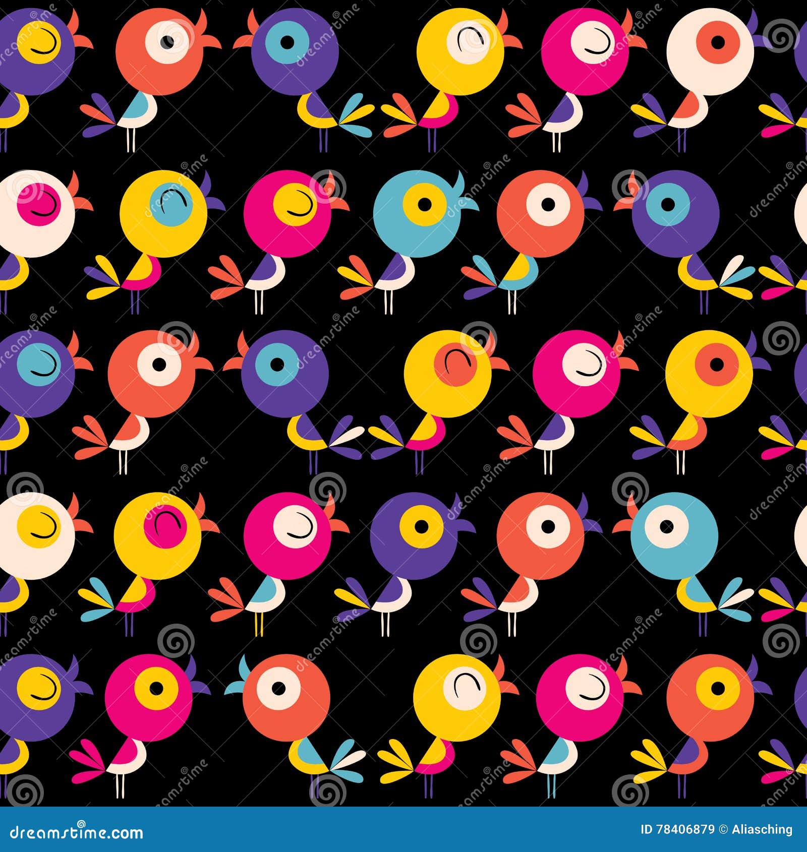 Cute birds pattern stock vector. Illustration of black - 78406879