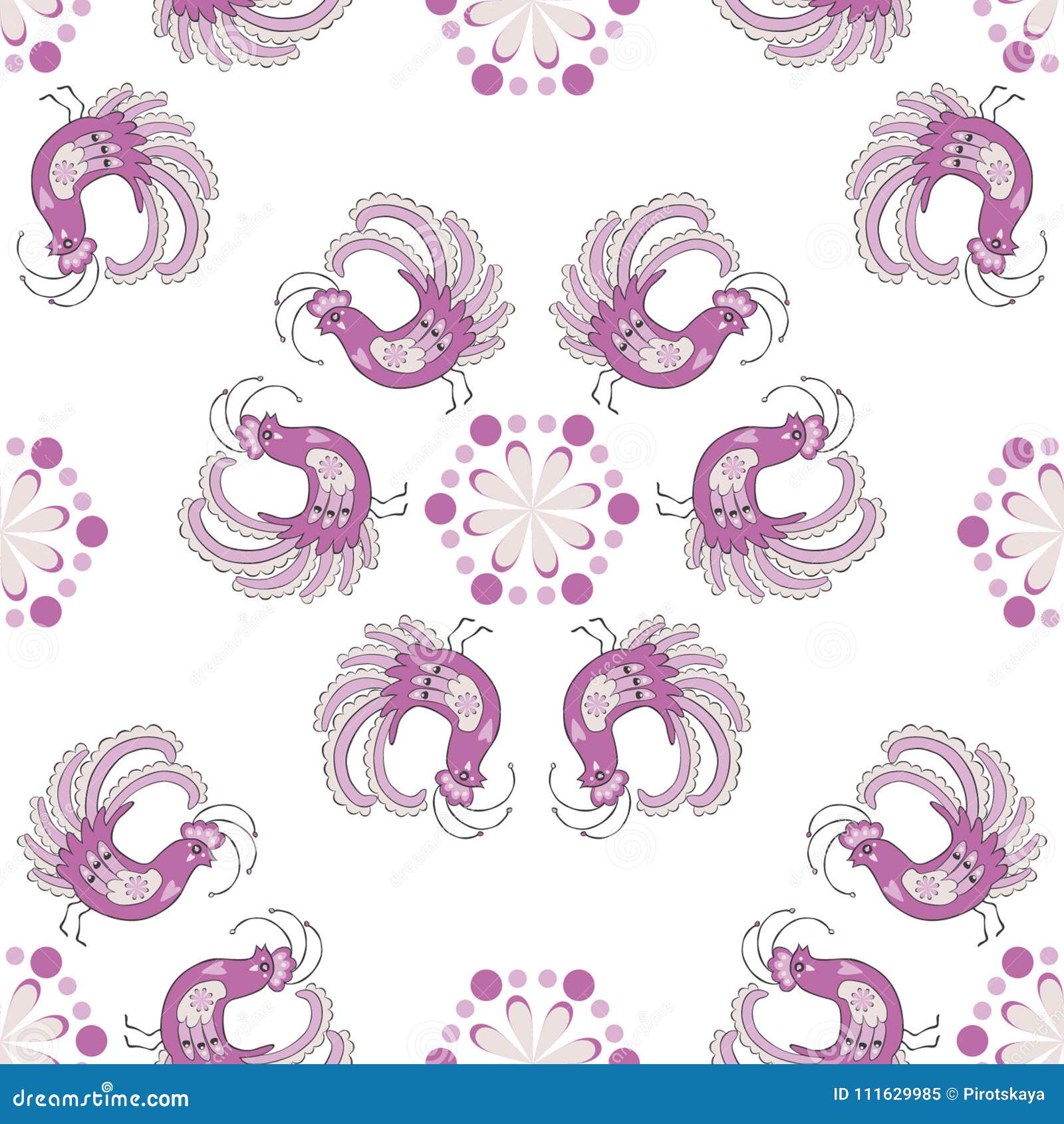 Pink Bird Light Colors Pattern Stock Vector - Illustration of fabric ...