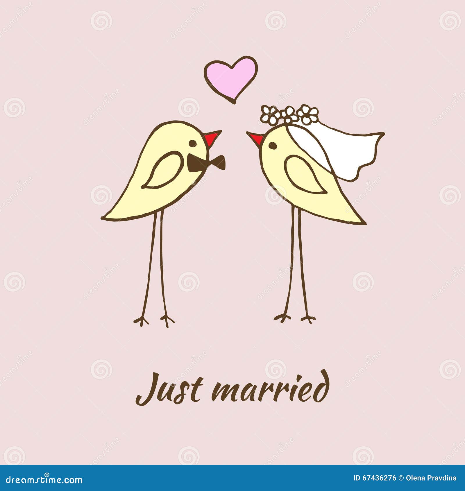 Cute birds wedding. stock vector. Illustration of lovely - 67436276