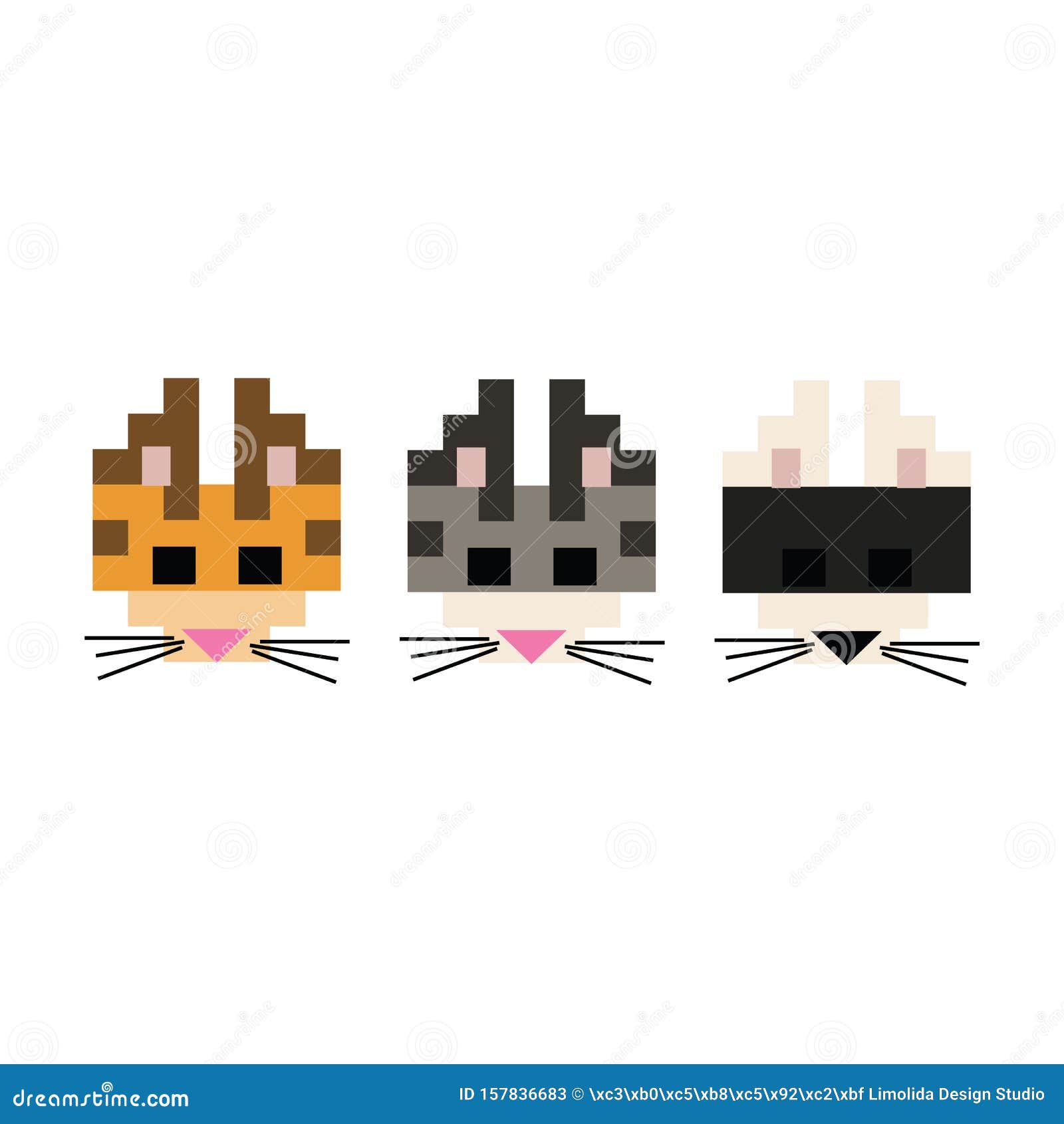 Cute 8 Bit Cat Breed Vector Illustration. Pixel Feline Pet Clipart ... Cute 8 Bit Cat Breed Vector Illustration. Pixel Feline Pet Clipart ...