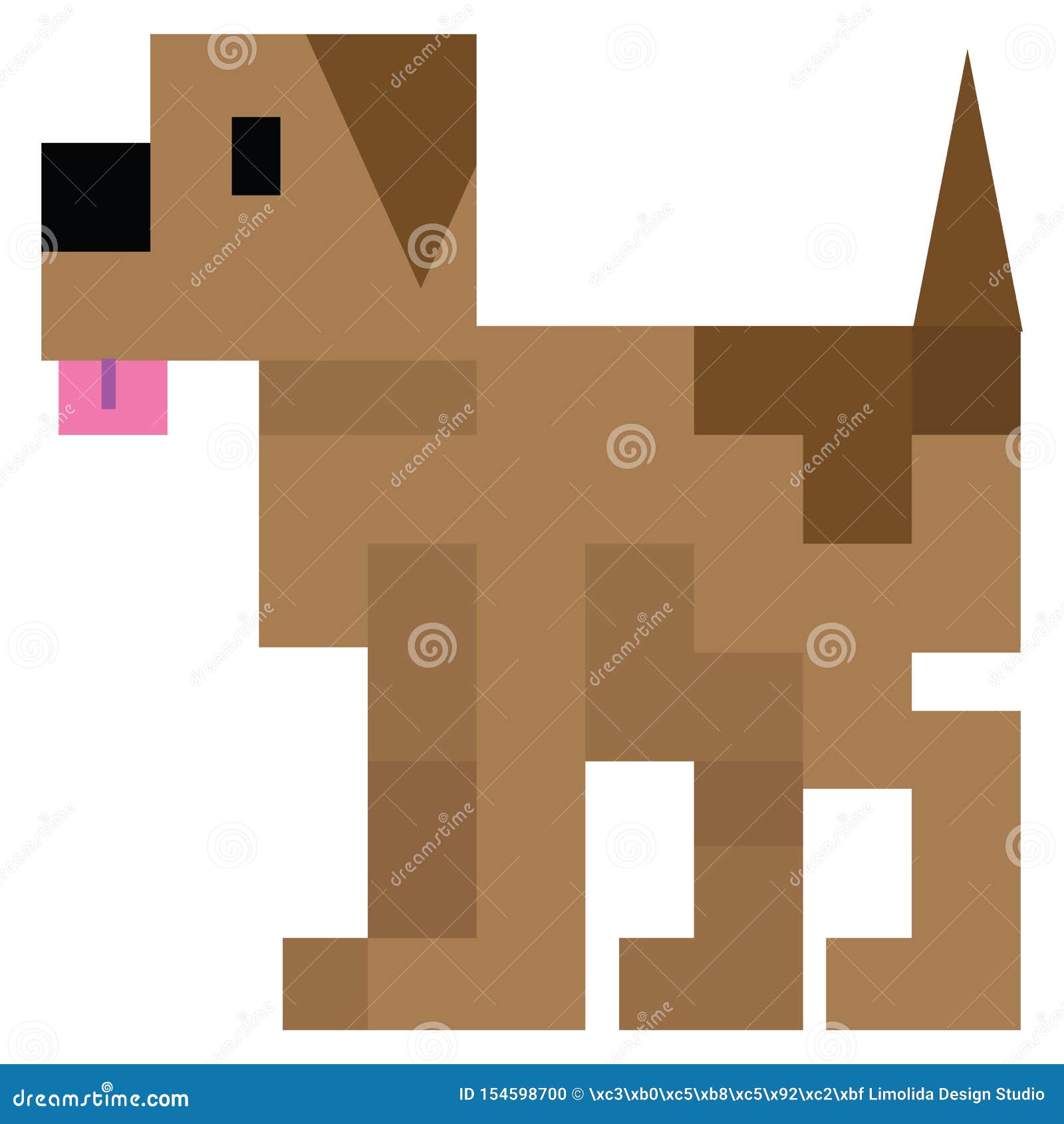 Cute 8bit Pet Dog Vector Illustration. Beagle Pixel Art Stock ...