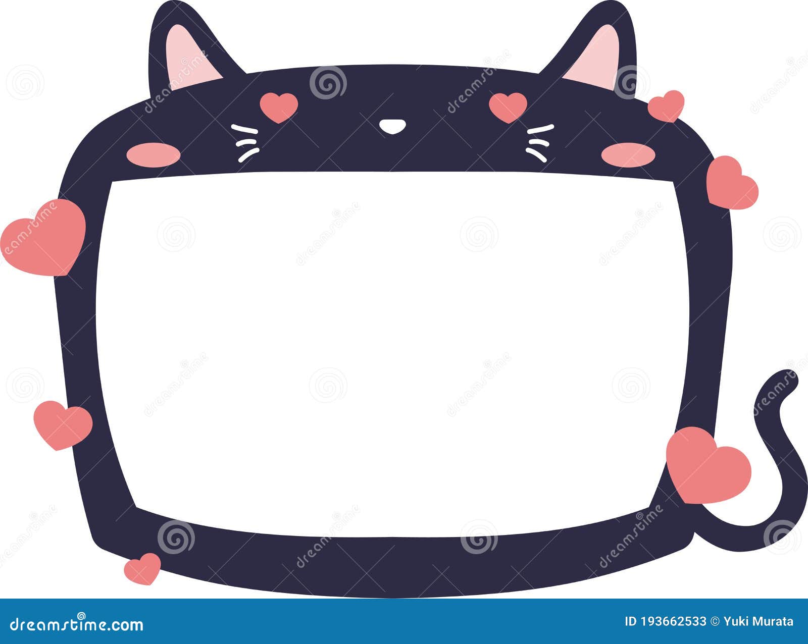 Cute Black Cat whiteboard stock vector. Illustration of design - 193662533