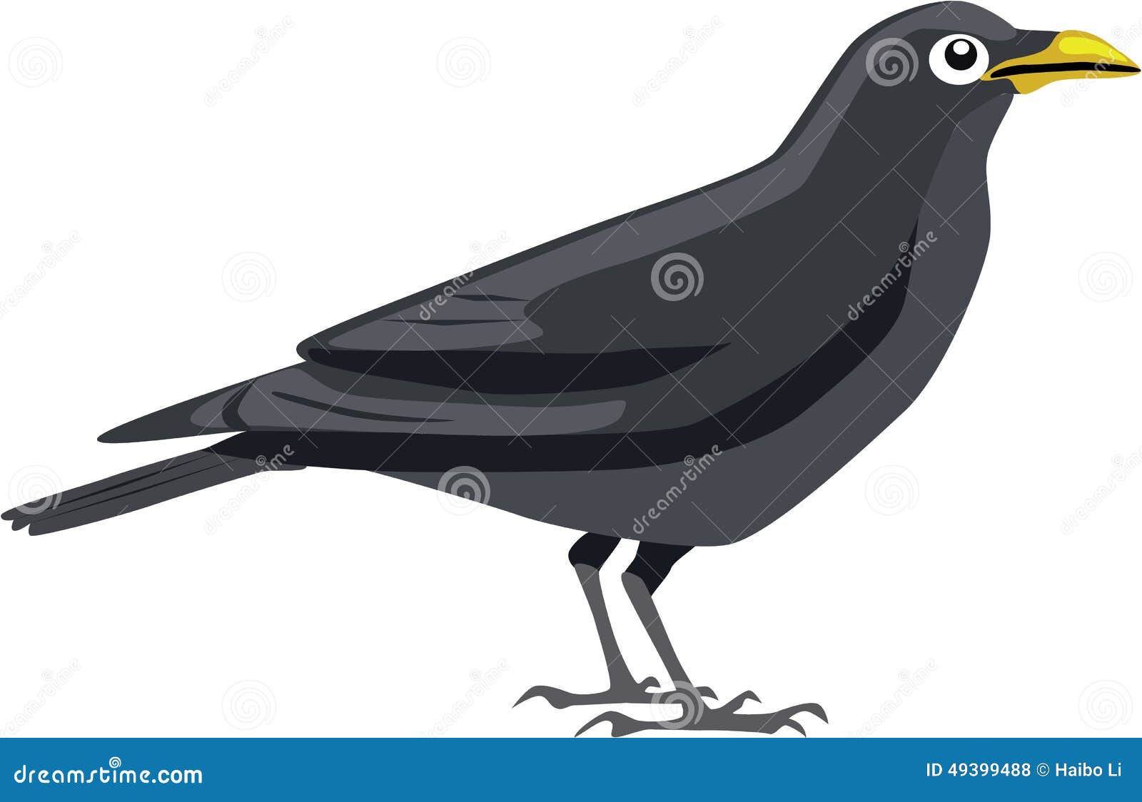 Cute black crow vector stock vector. Illustration of crow - 49399488