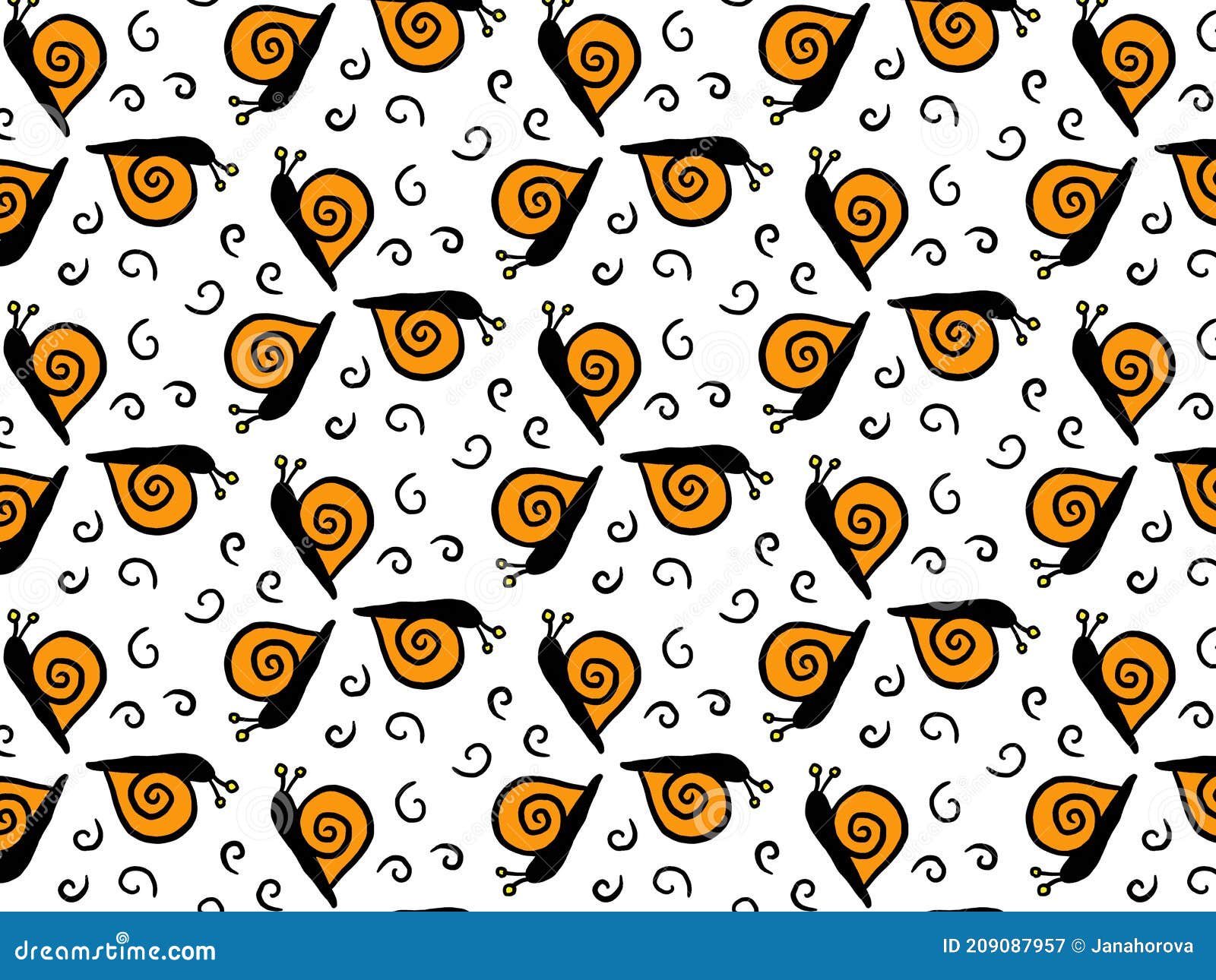 Cute snail pattern stock illustration. Illustration of white - 209087957