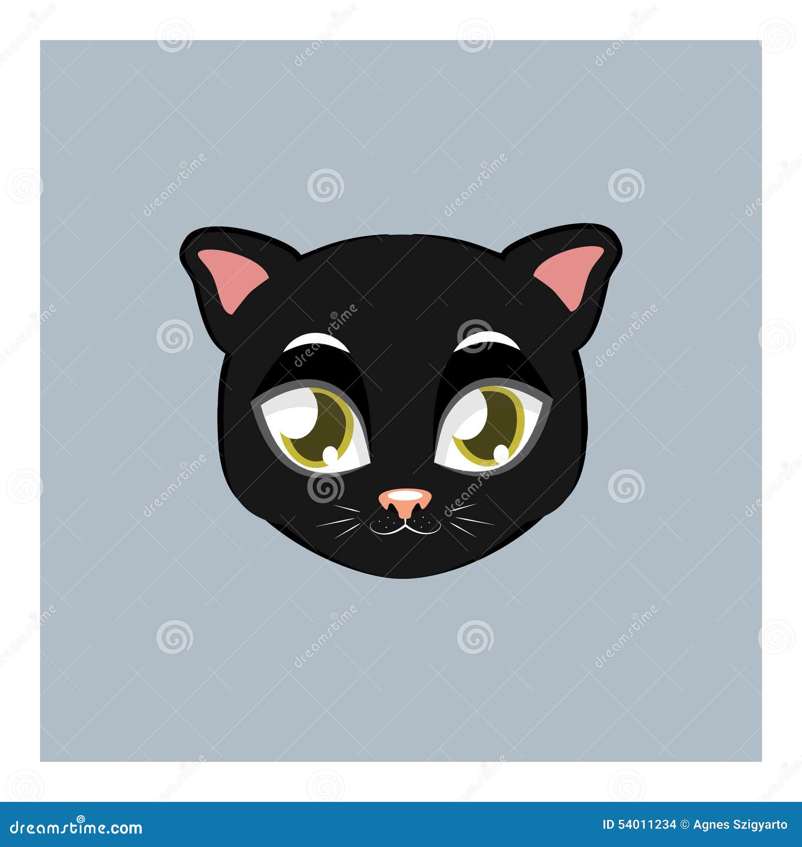 Cute Black Panther Avatar with Flat Colors Stock Vector - Illustration ...