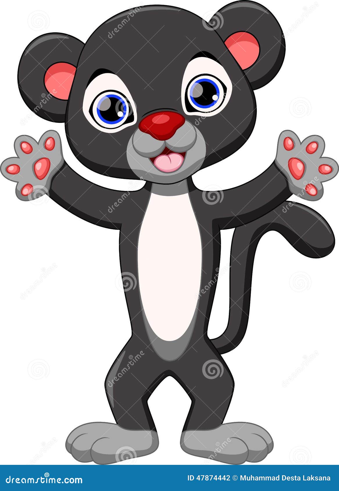 Cute black panther cartoon stock illustration. Illustration of panther ...