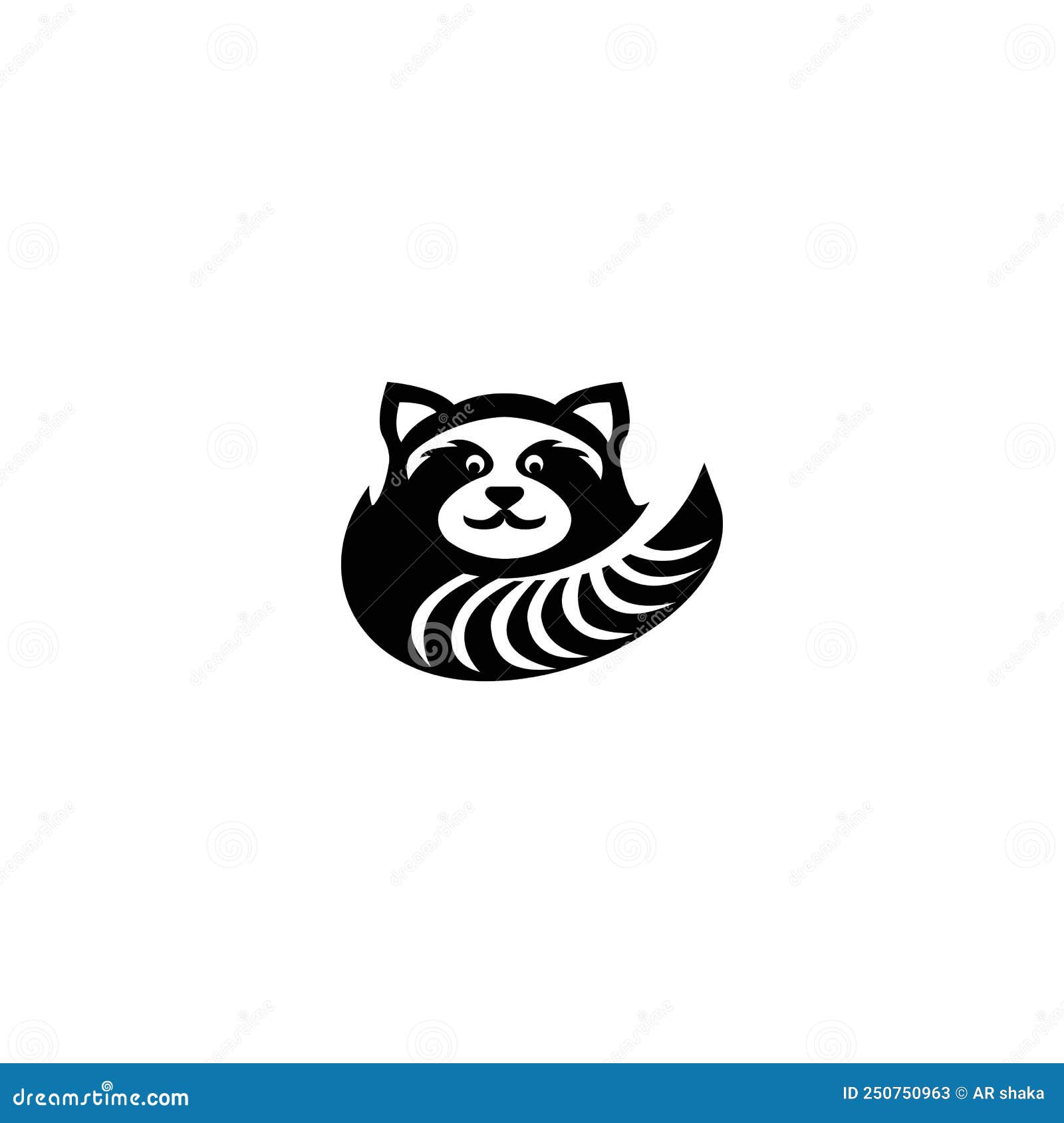 Cute Black Raccoon Logo Vector Icon Stock Vector - Illustration of ...