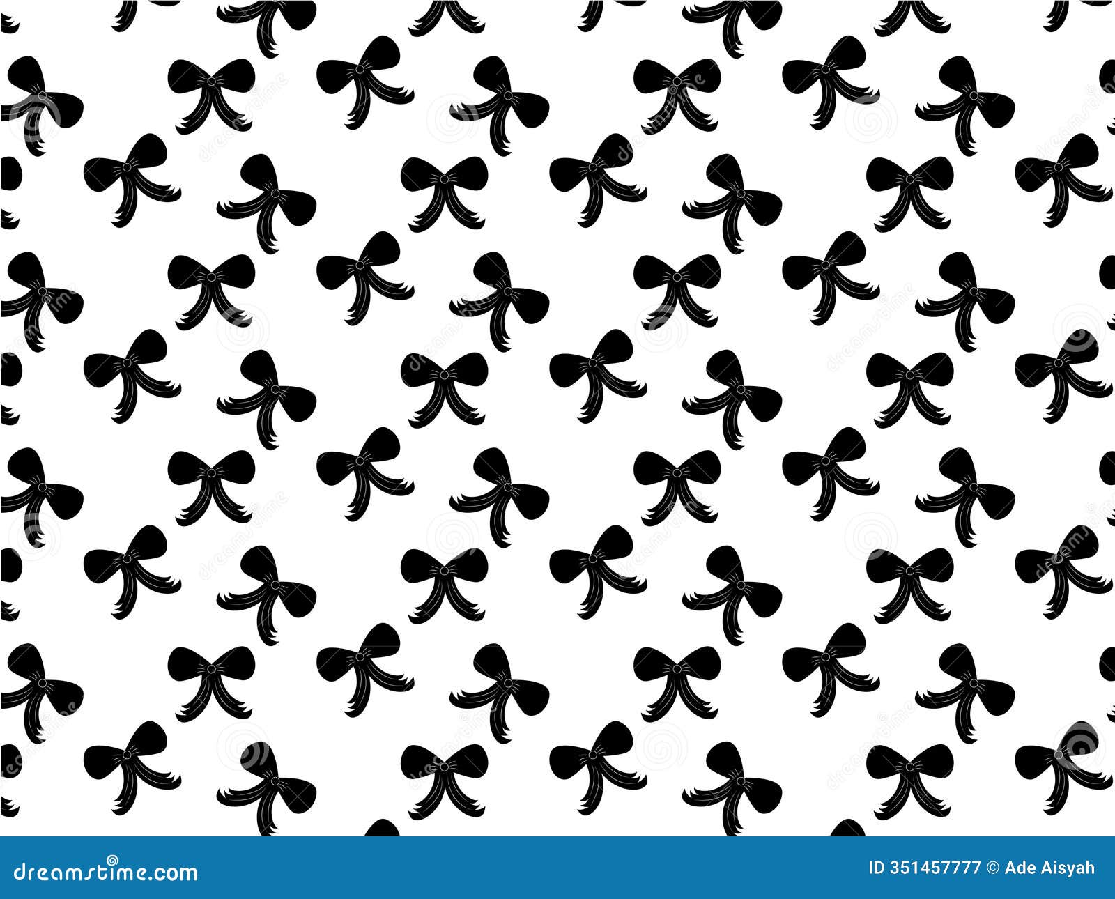 Cute Black Ribbon in Black Color Background Seamless Pattern Stock ...