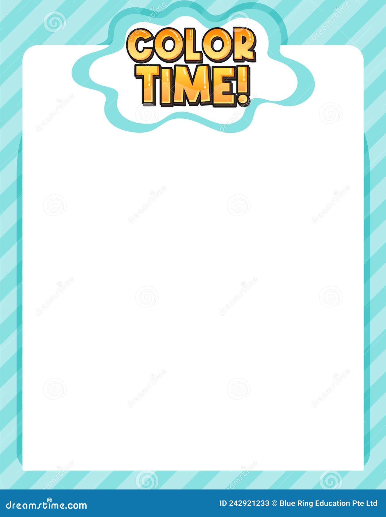 Cute Blank Light Blue Color Border for Worksheet Stock Vector ...