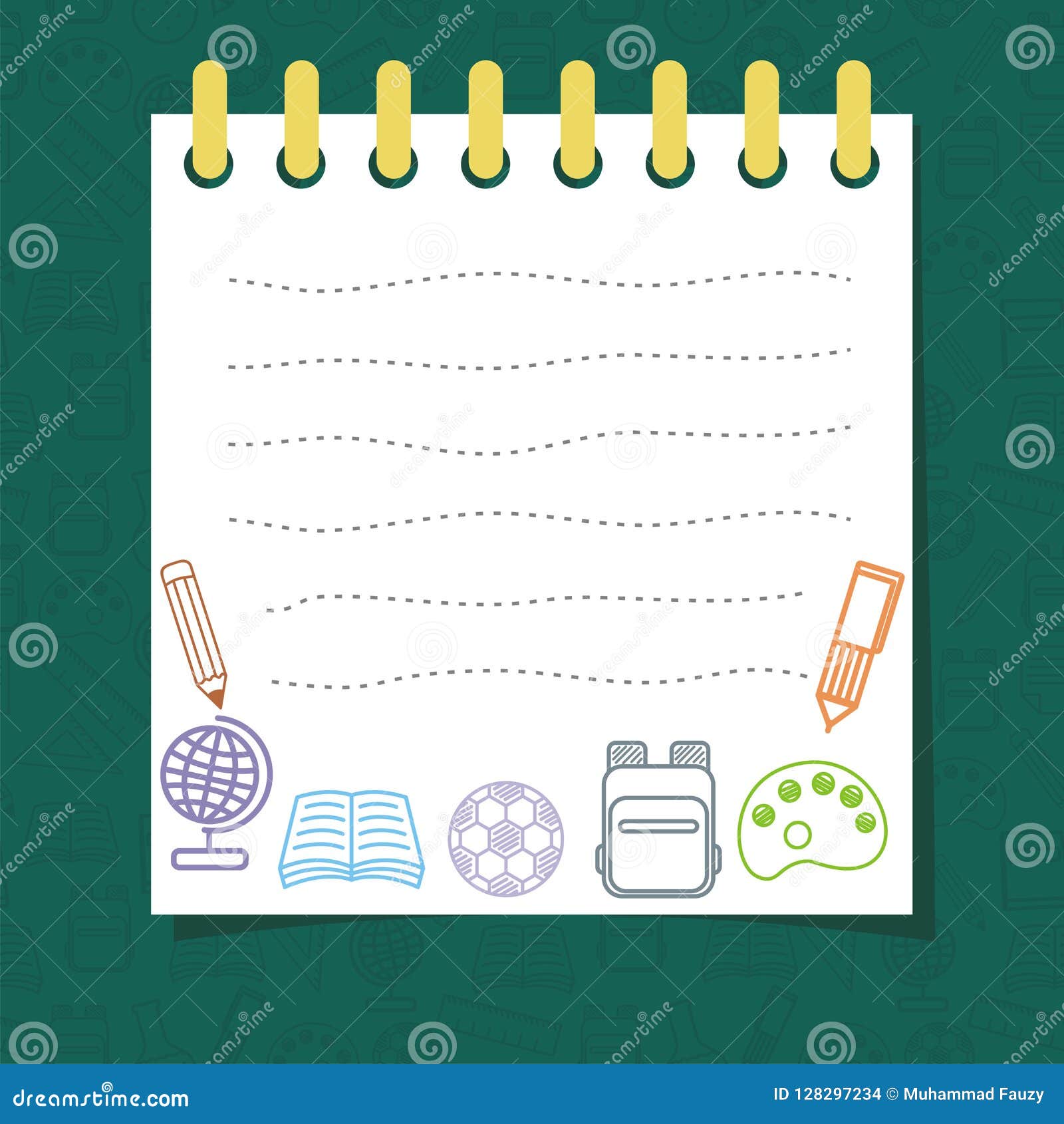 Blank Papper Illustration with Cute Icon Stock Vector - Illustration of ...