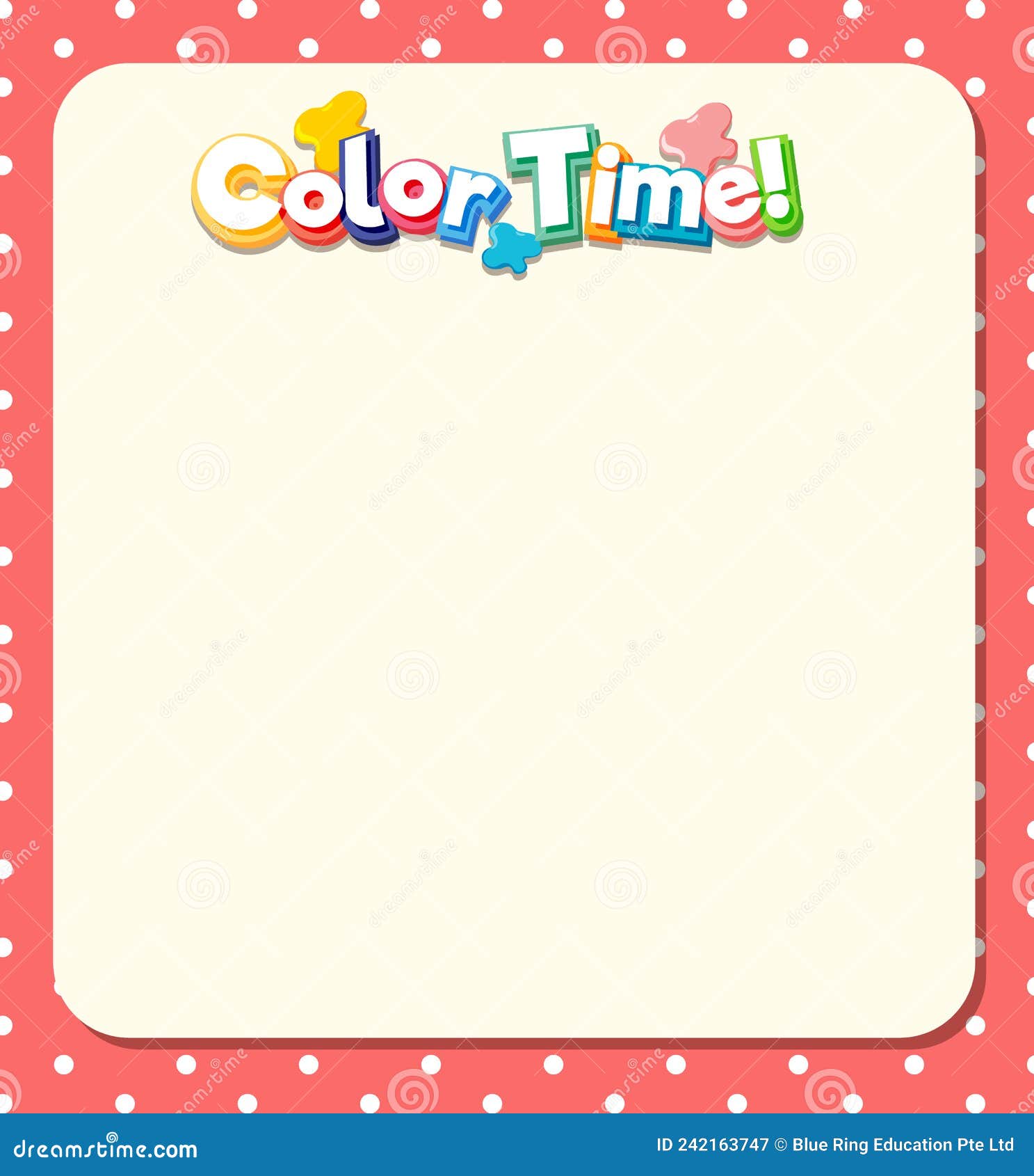 Cute Blank Peach Color Border for Worksheet Stock Vector - Illustration ...