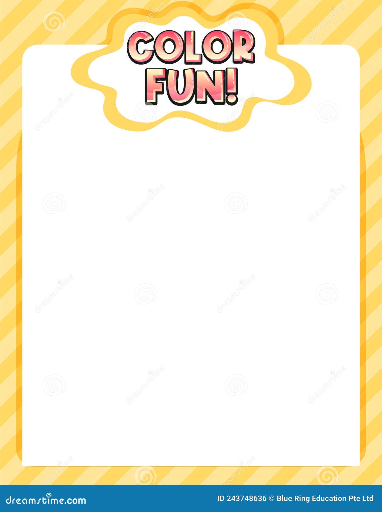 Cute Blank Yellow Color Border for Worksheet Stock Vector ...