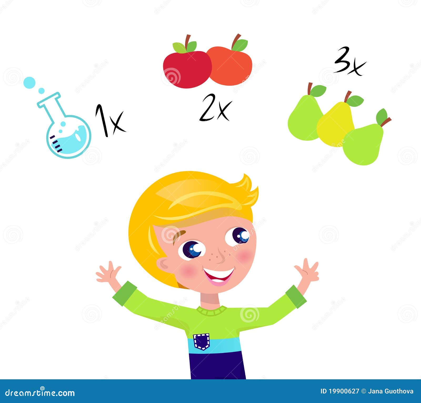 Cute Blond Boy Learning Math and Counting Stock Vector - Illustration ...