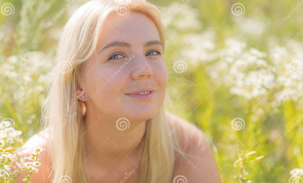 Cute Blonde Girl With Fresh Skin Outdoor Portrait Stock Image Image Of Attractive Femininity