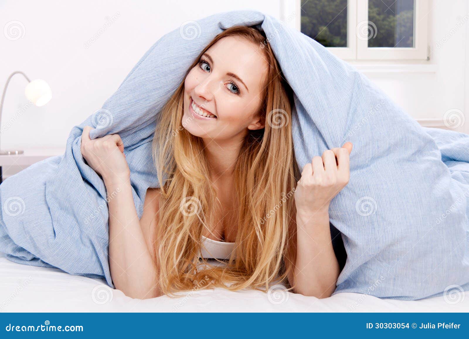 Cute Blonde Woman in the Morning Stock Photo - Image of long, lifestyle ...