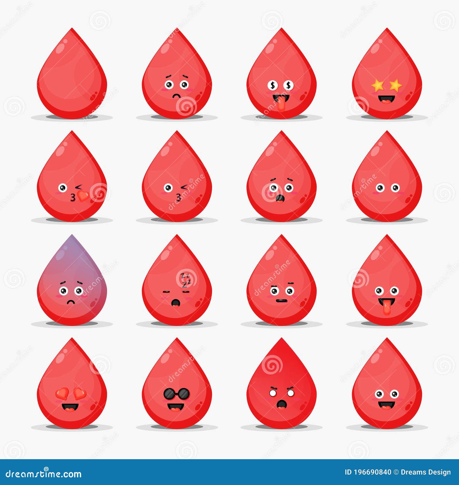 Cute Red Blood Cells, Erythrocytes Characters Vector Seamless Pattern ...