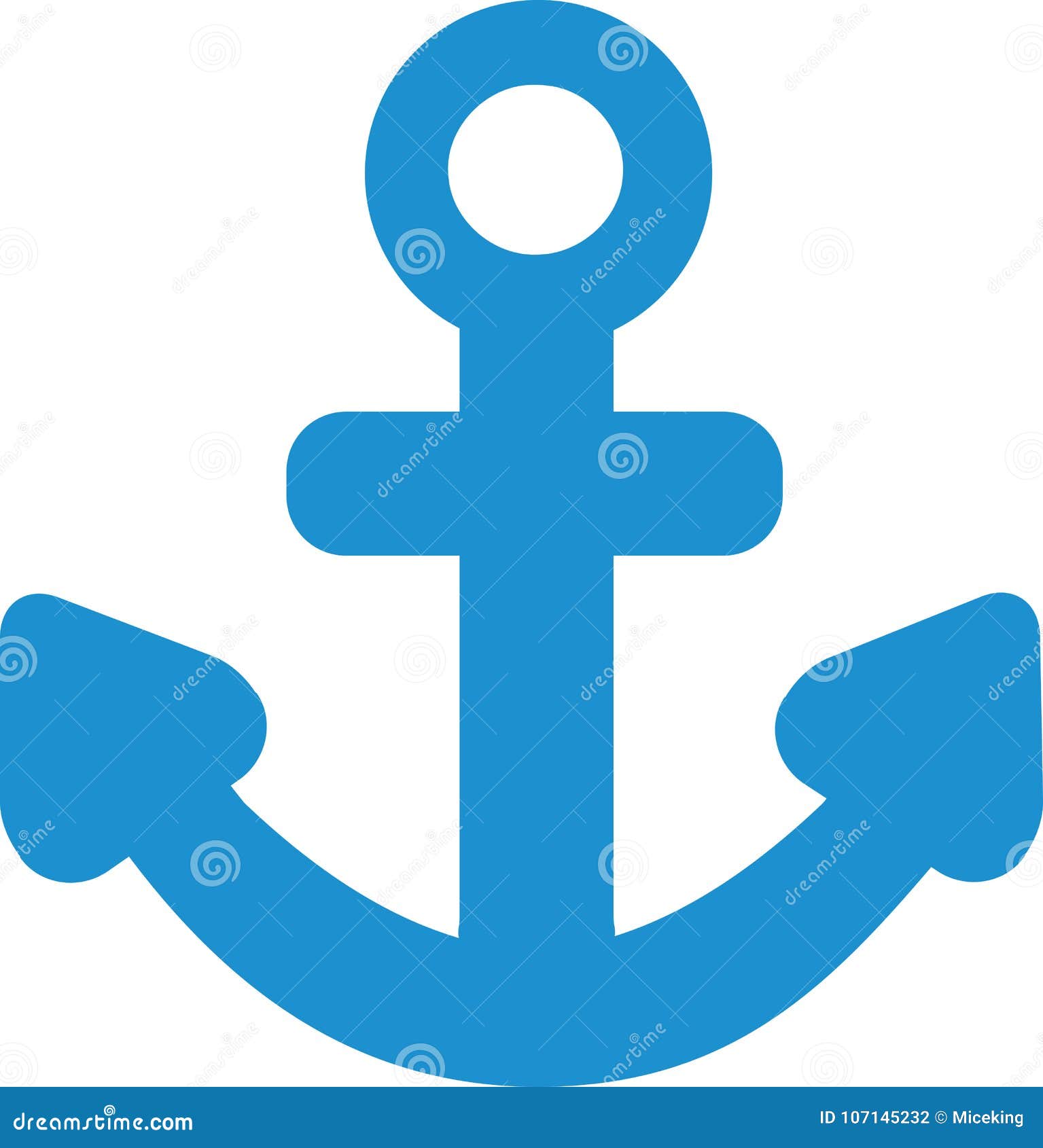 Cute blue Anchor stock vector. Illustration of sign - 107145232