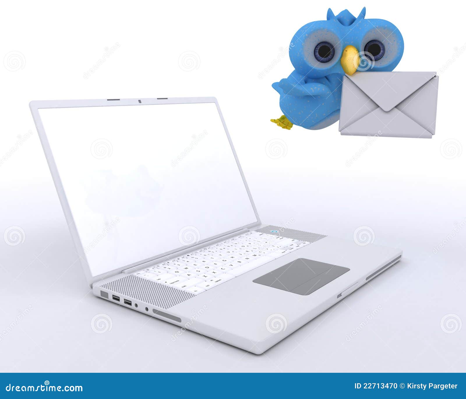 Cute Blue Bird Character stock illustration. Illustration of social ...