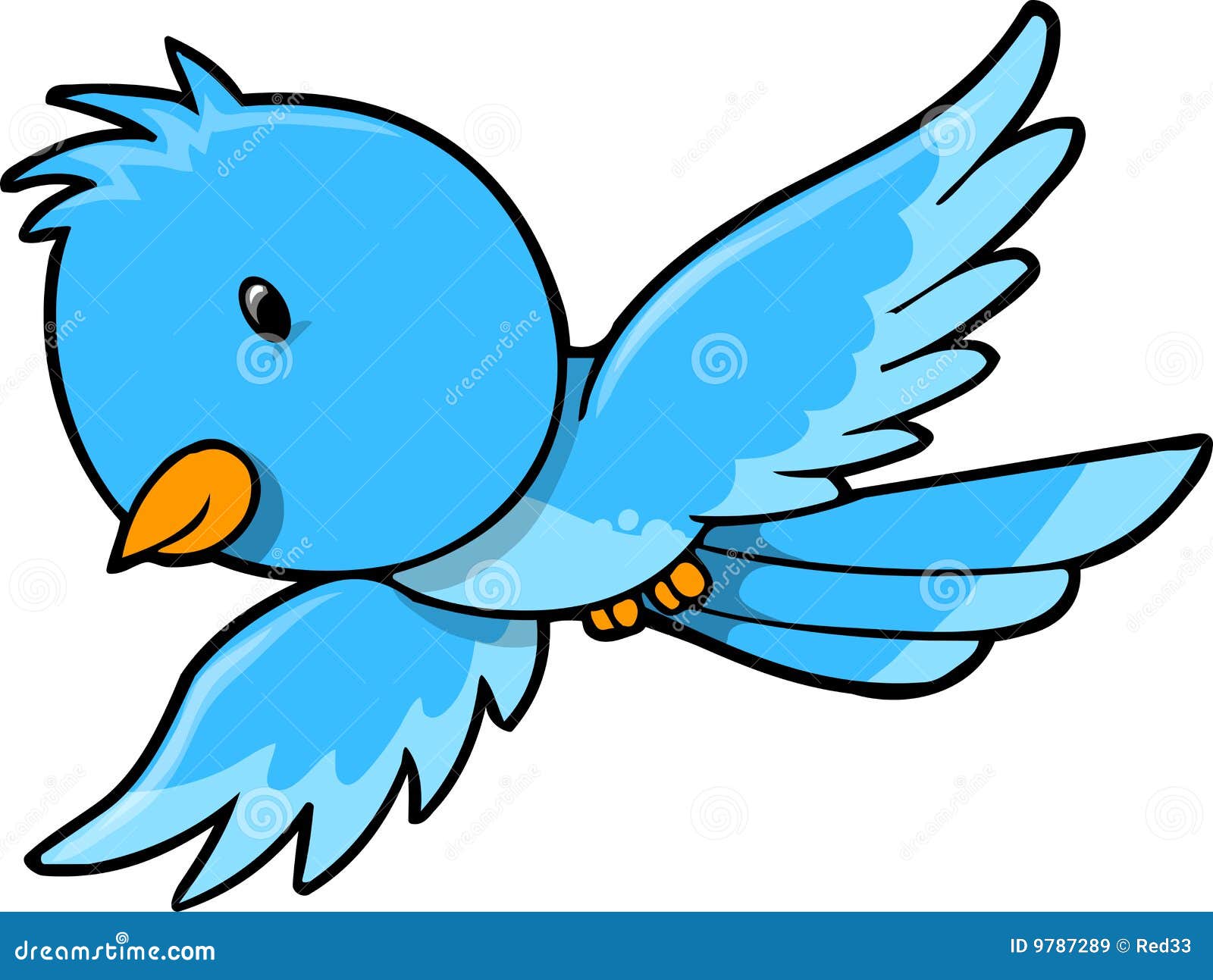 Cute Blue Bird Vector stock vector. Illustration of nature - 9787289