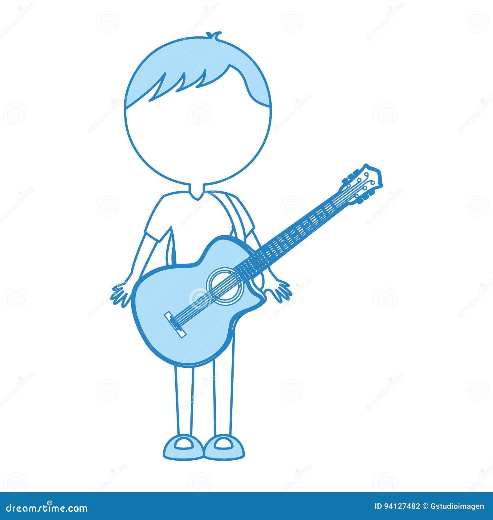 Cute blue body man cartoon stock vector. Illustration of diet - 94127482