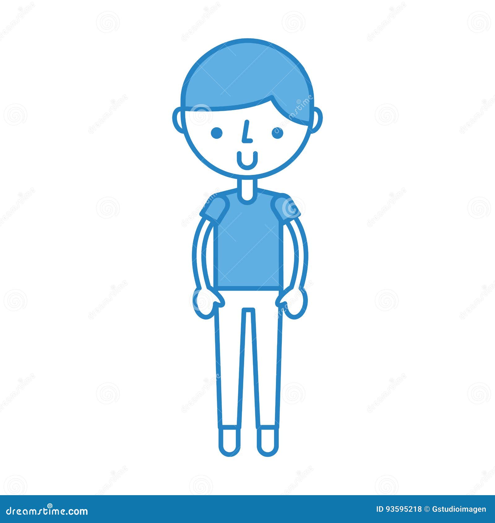 Cute Blue Boy Cartoon Vector Illustration | CartoonDealer.com #93595218