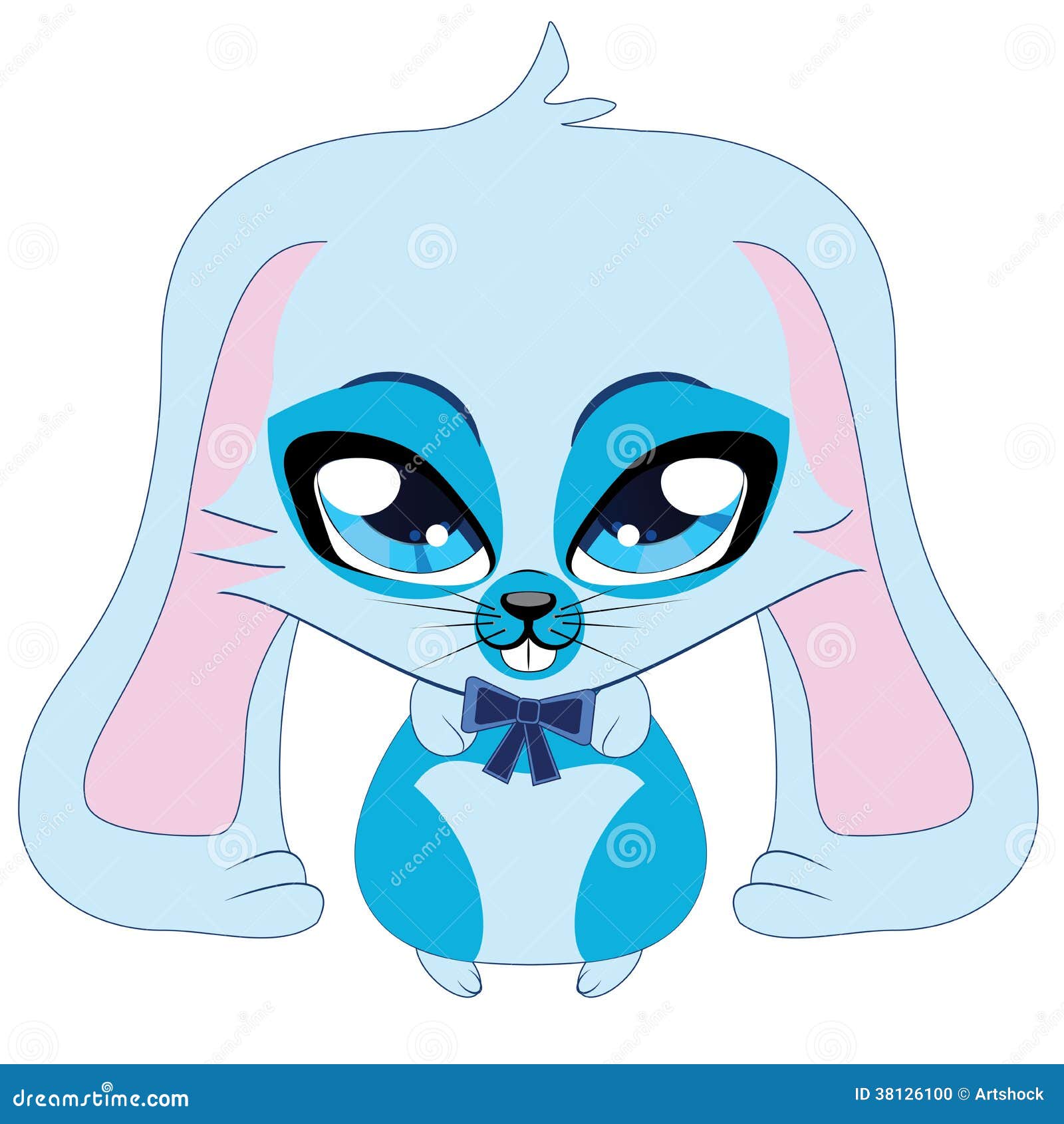 Cute blue bunny stock vector. Illustration of small, animal - 38126100