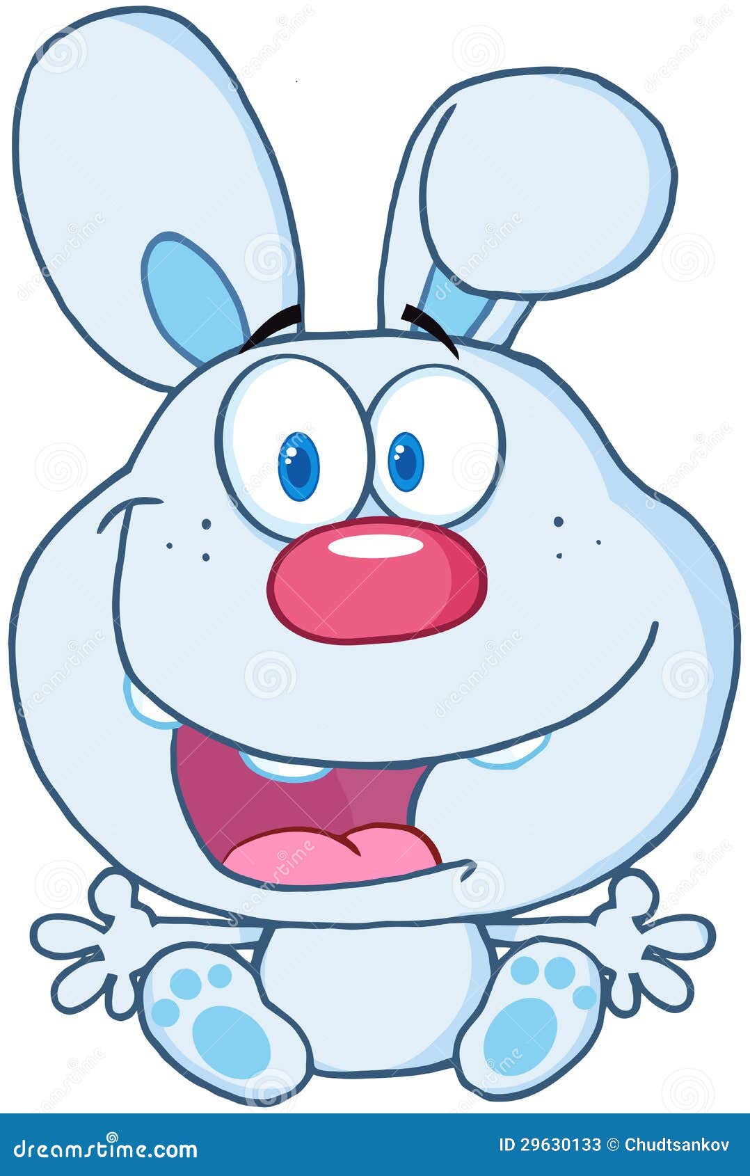 Cute Blue Bunny Cartoon Character Stock Vector - Illustration of ...