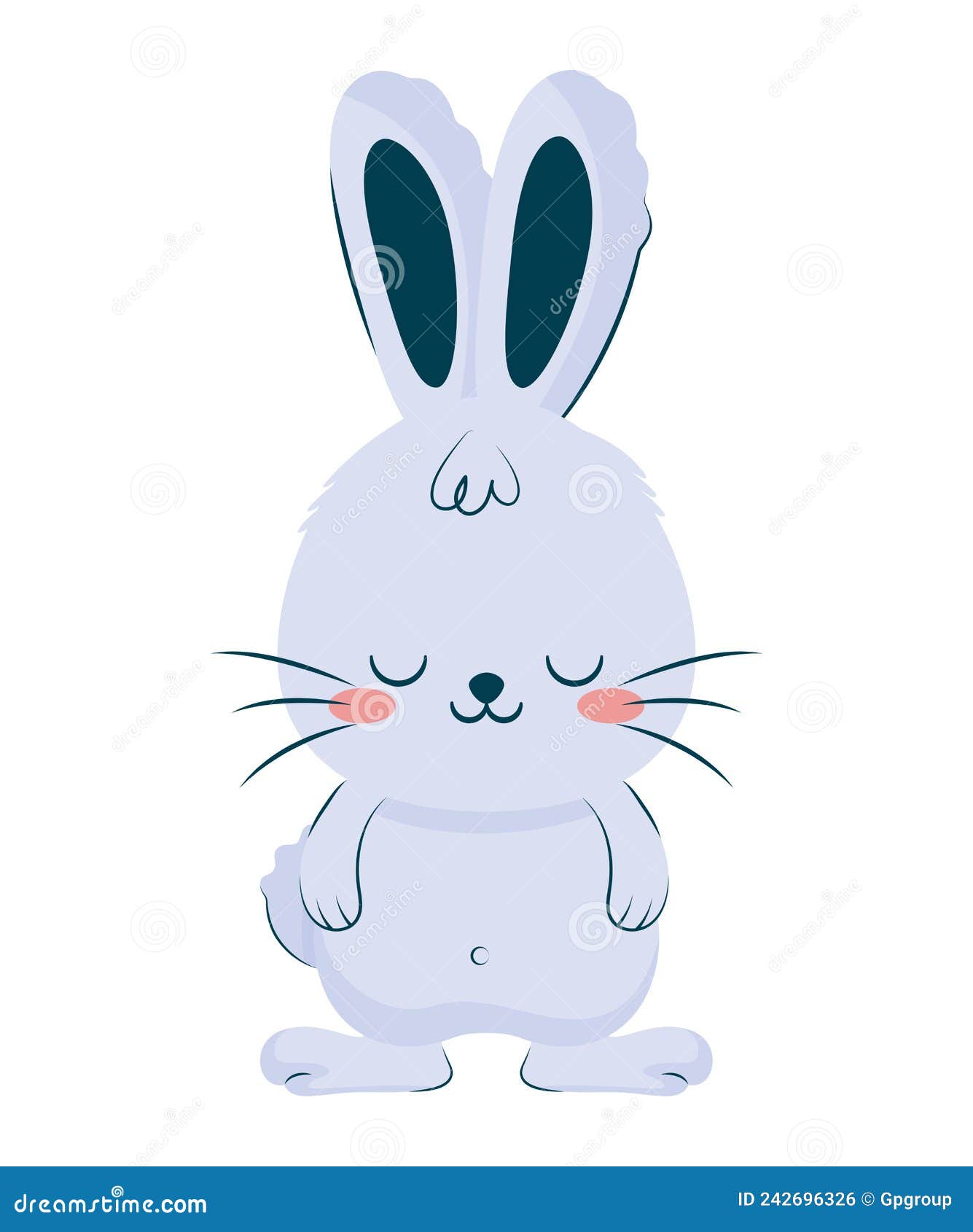 Cute blue bunny stock vector. Illustration of vector - 242696326