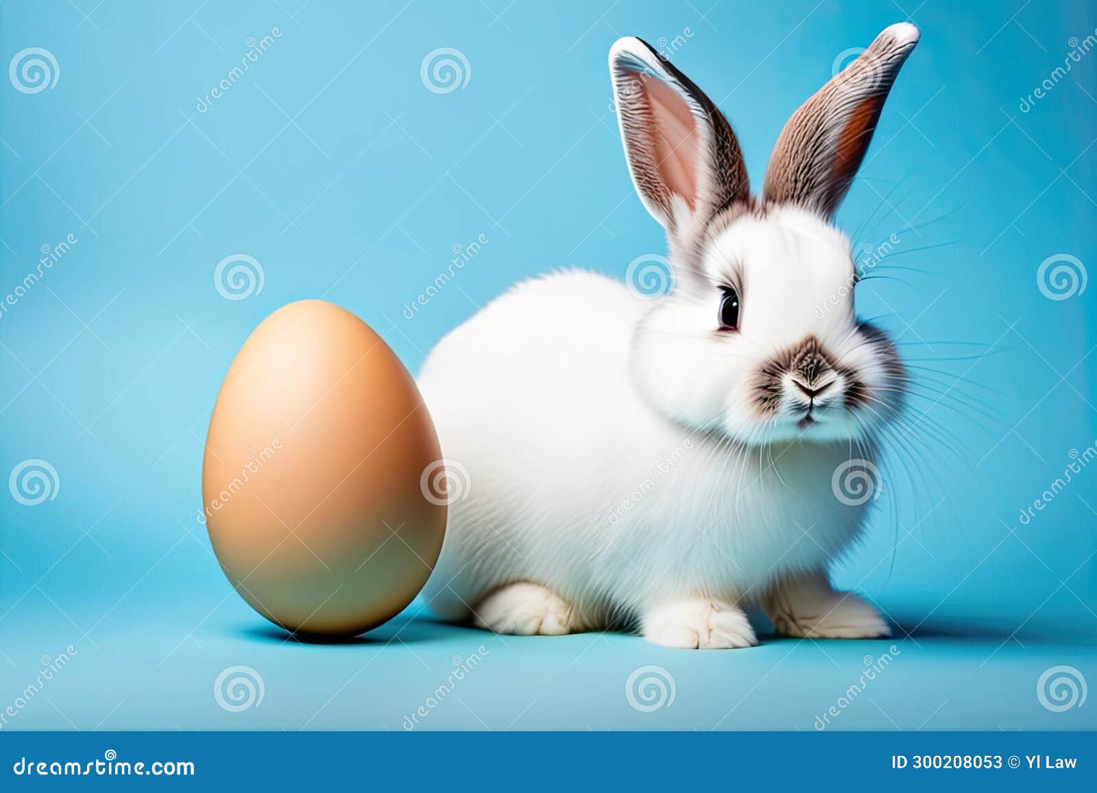 A Cute Blue Bunny with Easter Eggs in Celebration Tradition Editorial ...