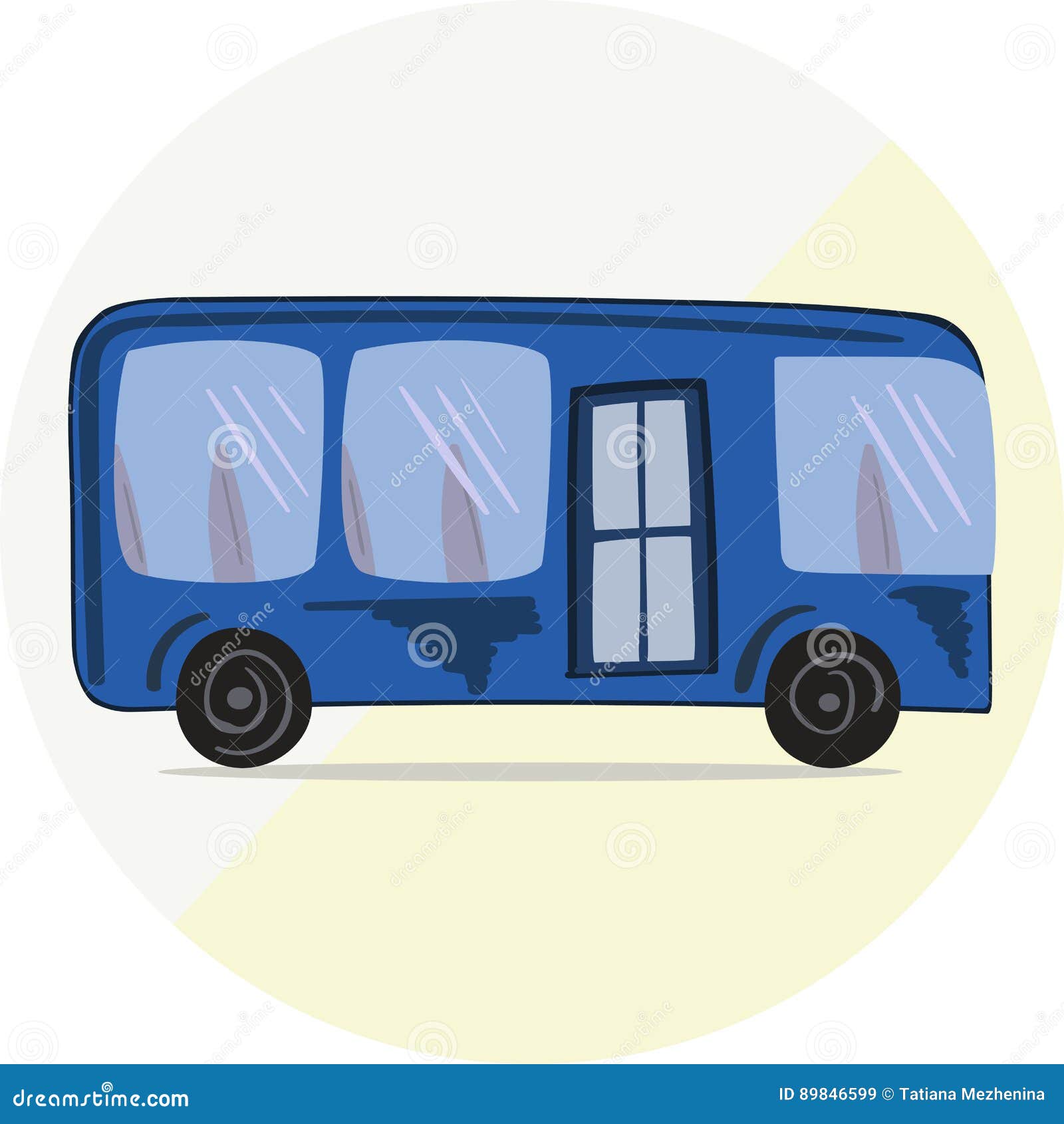 Cute blue bus icon stock illustration. Illustration of green - 89846599