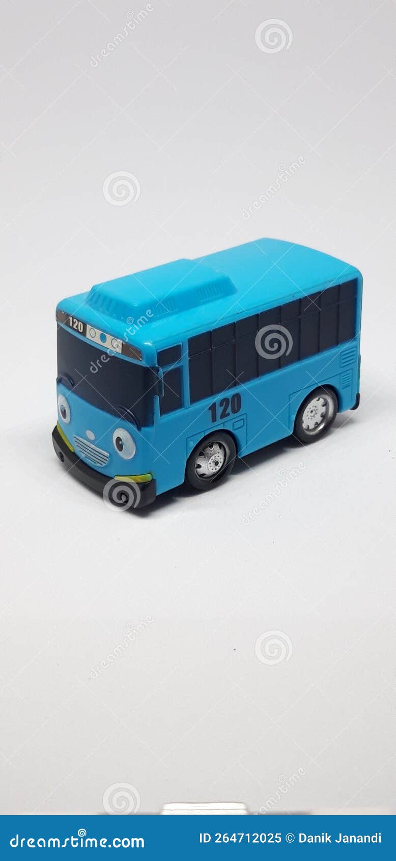 Cute Blue bus toy for kids stock image. Image of machine - 264712025