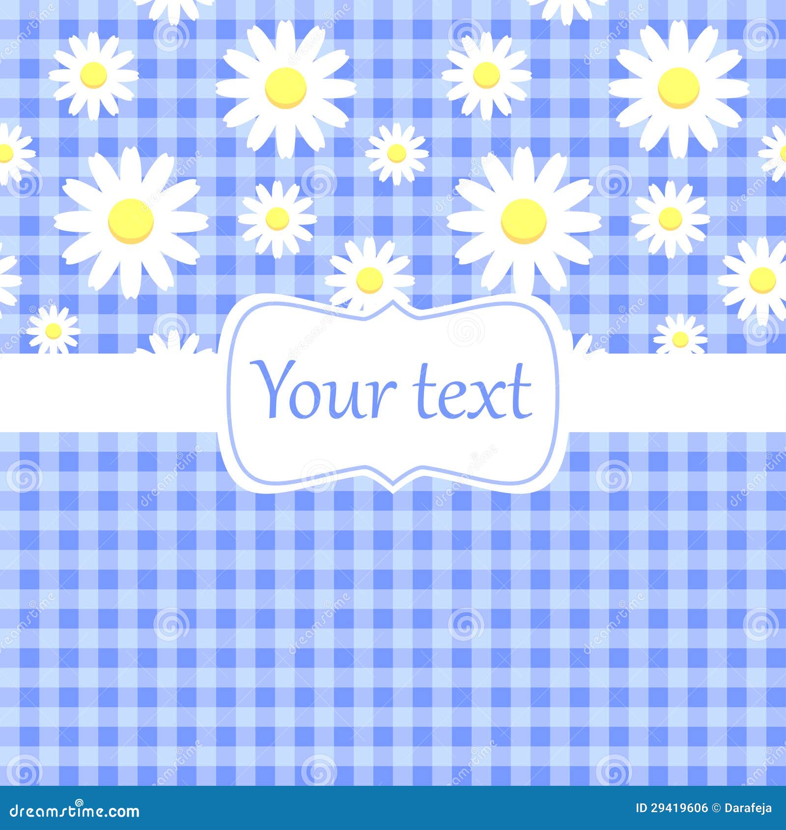 Cute Blue Card Invitation with Chamomile Stock Vector - Illustration of ...