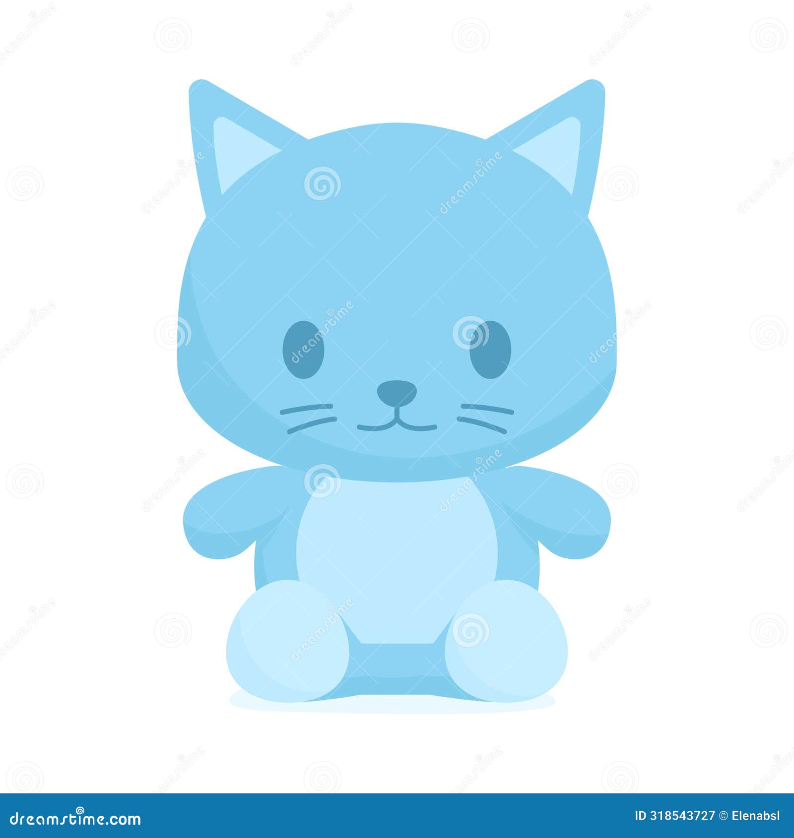 Cute blue cat plush toy stock vector. Illustration of child - 318543727