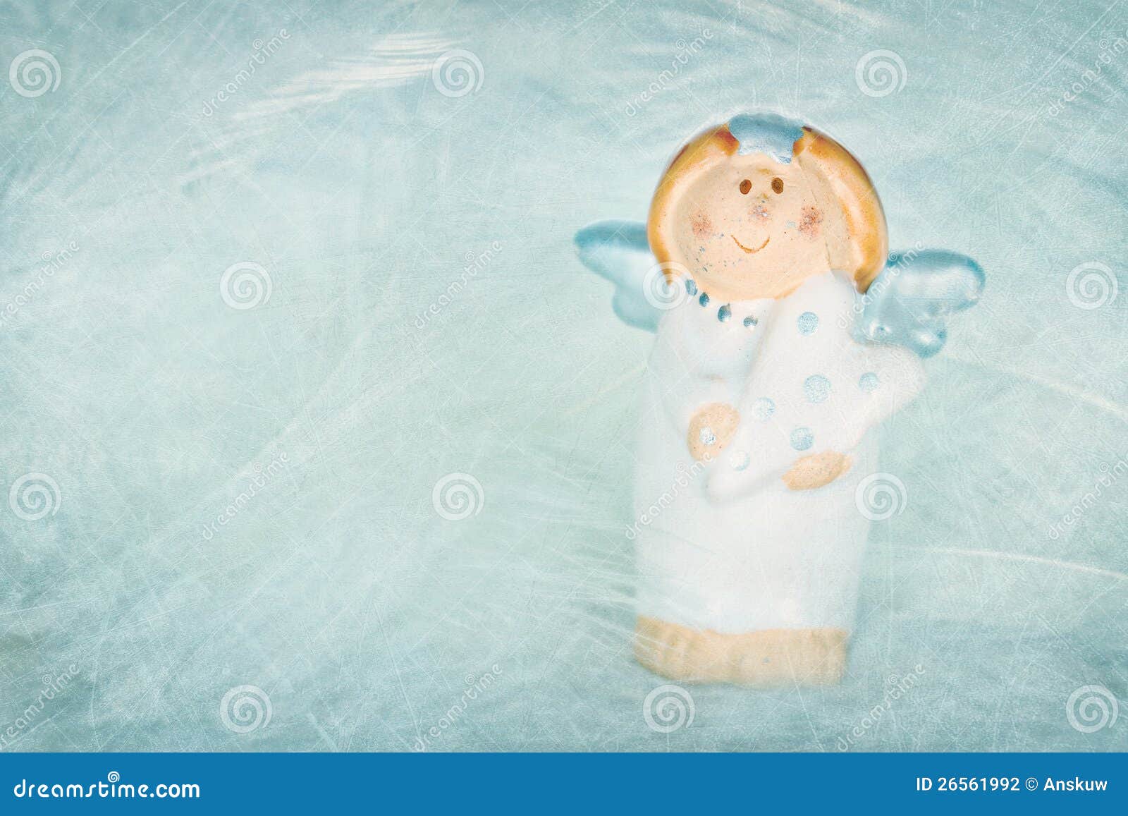 Cute Blue Colored Angel on Textured Background Stock Photo - Image of ...