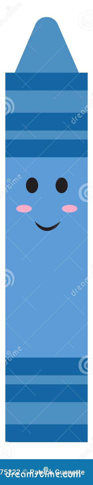 Cute Blue Crayon, Illustration, Vector Stock Vector - Illustration of ...