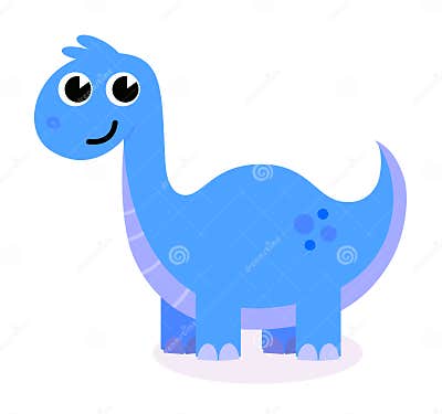 Cute blue Dinosaur stock vector. Illustration of cheerful - 25881269