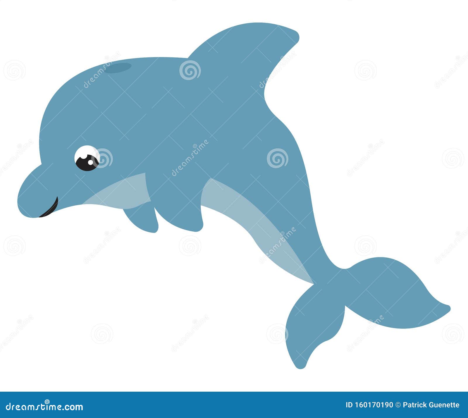Cute Blue Dolphin, Illustration, Vector Stock Vector - Illustration of ...